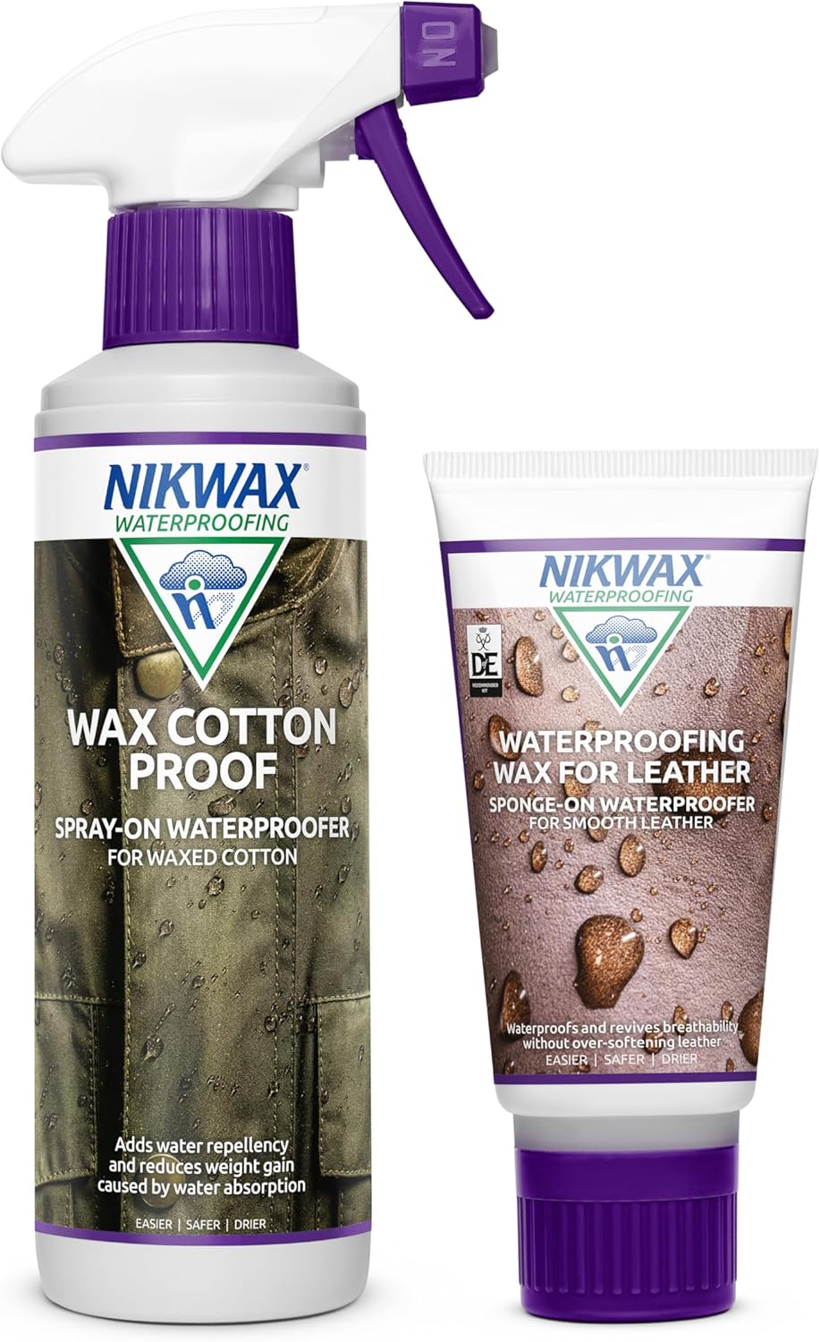 Nikwax WAX COTTON PROOF Spray-on Waterproofer 300ml + Neutral ...