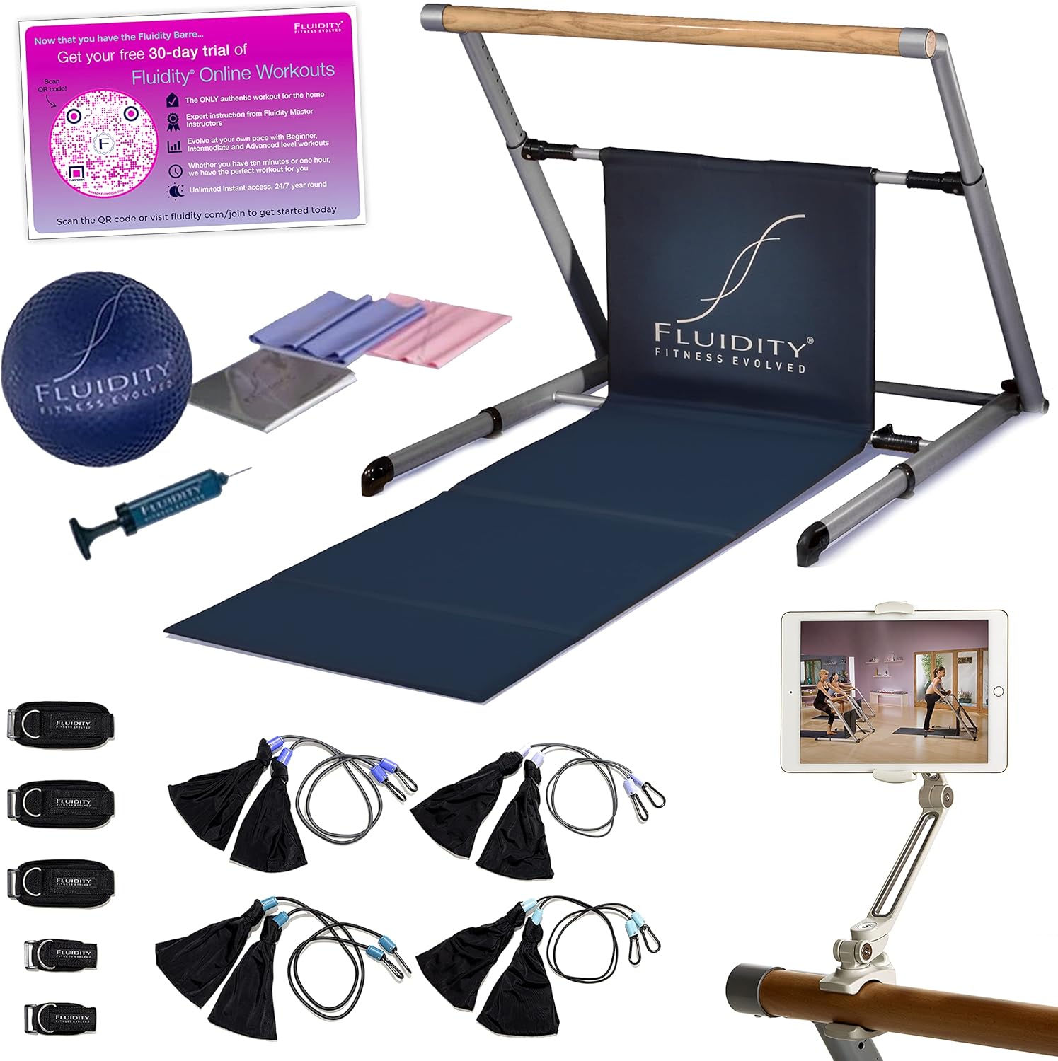 Amazon.com: New! The Original Fluidity Barre + Bungee/Collar Kit ...