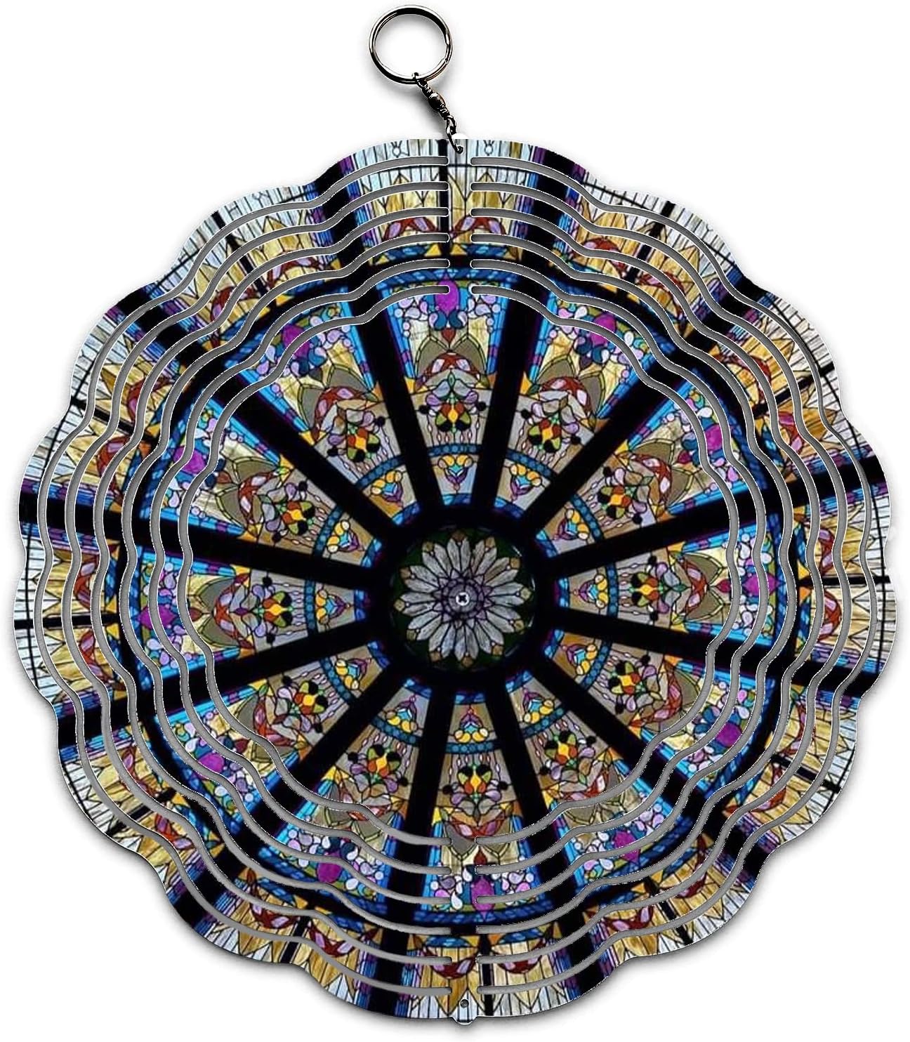 Amazon.com: Staind Glass Church Window Pattern Wind Spinner for Yard ...