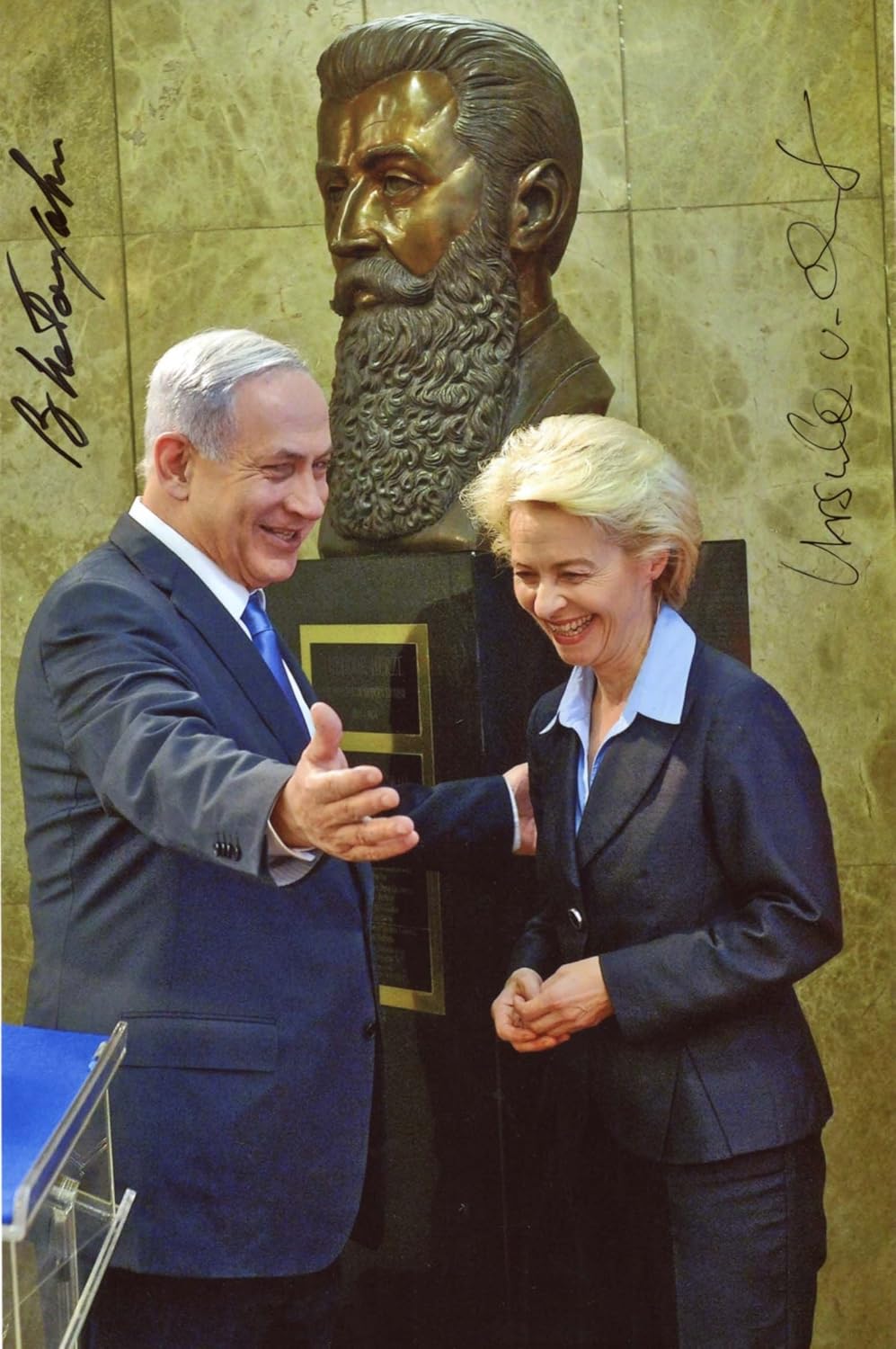 Amazon.com: Ursula von der Leyen & Benjamin Netanyahu autograph, signed ...
