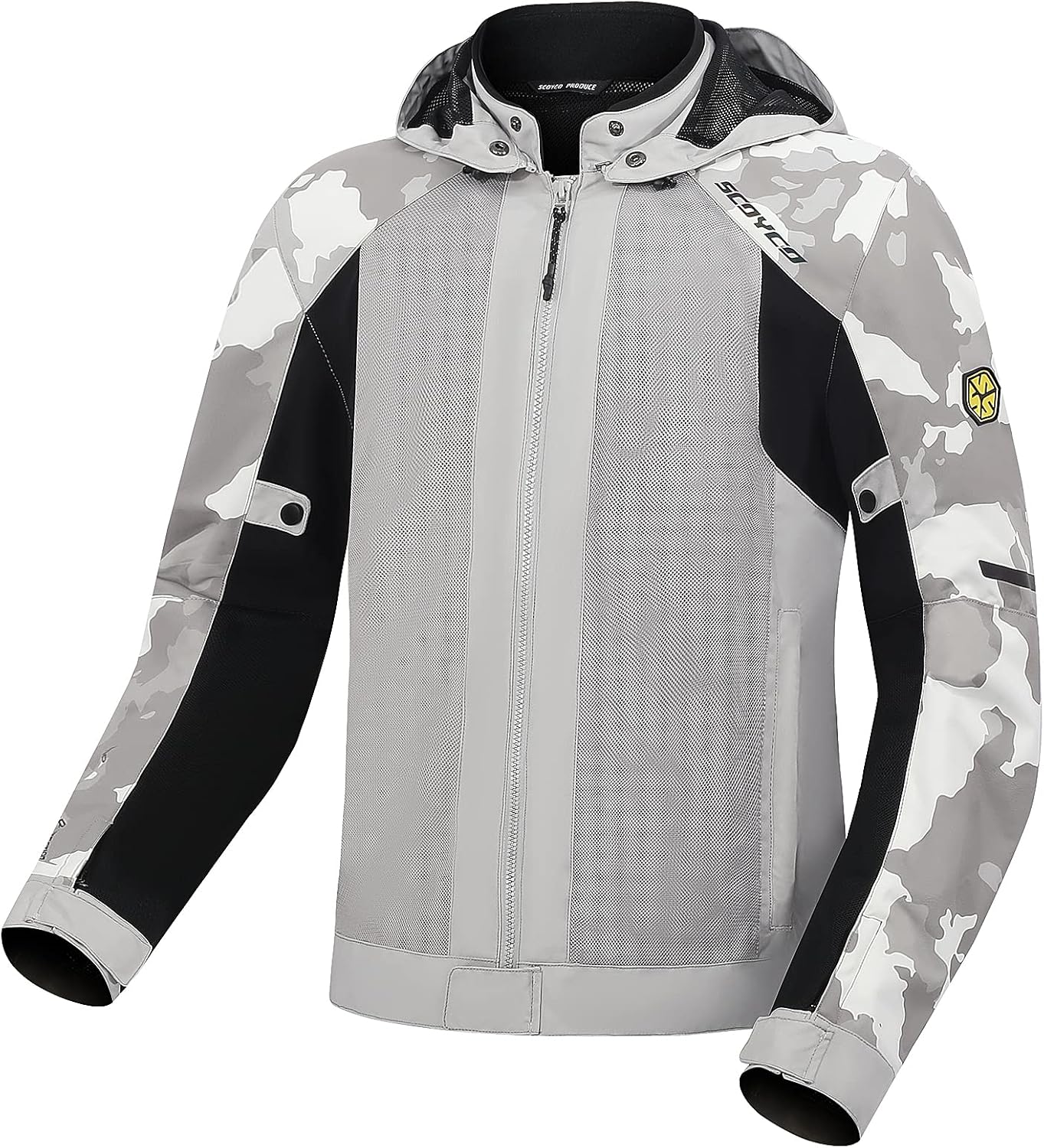 Scoyco Motorcycle Jacket Camo Sleeve Cordura Textile Motorbike Hoodie ...