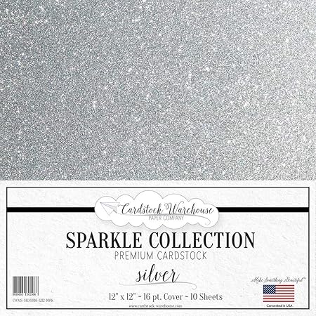 Amazon.com: Black Glitter Cardstock - 10 Sheets Premium Glitter Paper ...