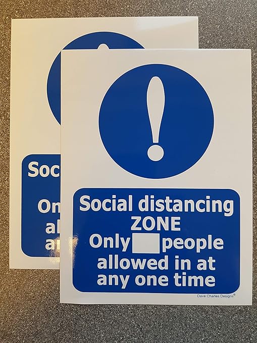 CFGHJ Maximum Number Of People Social Distancing Zone Sign, Fill In ...