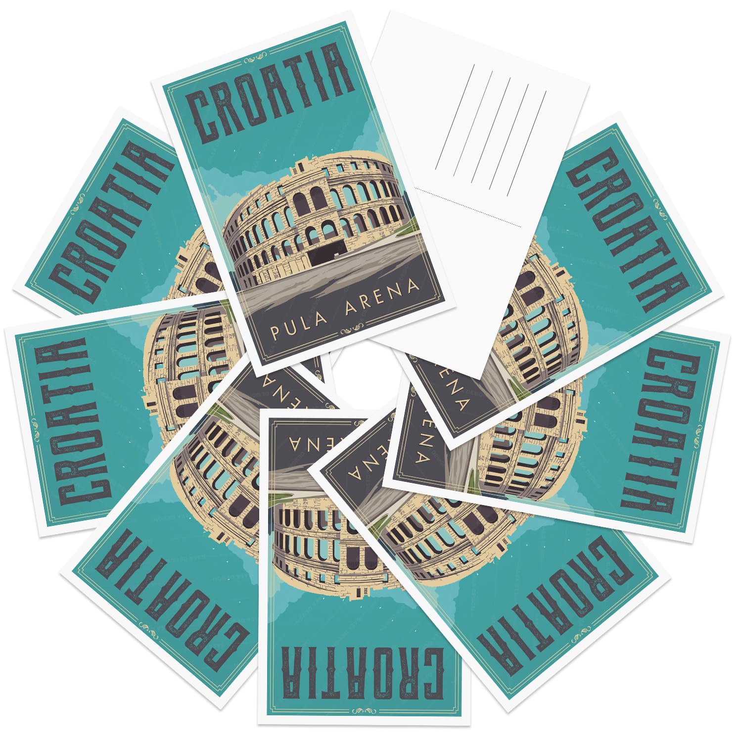 Gaeaverse Pula Croatia Landscape Postcards Vintage Postcards 9pc Set ...