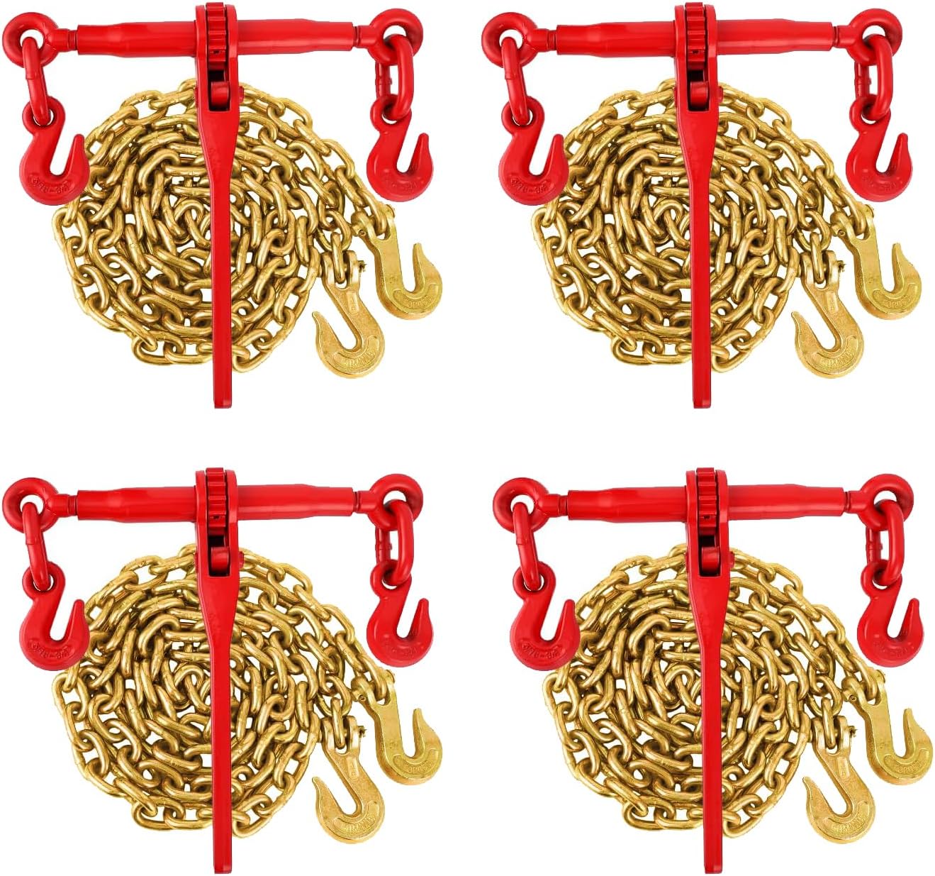 Amazon.com: Chain Binders Kit-Set of 4 Ratcheting 1/2-3/8 Chains and ...