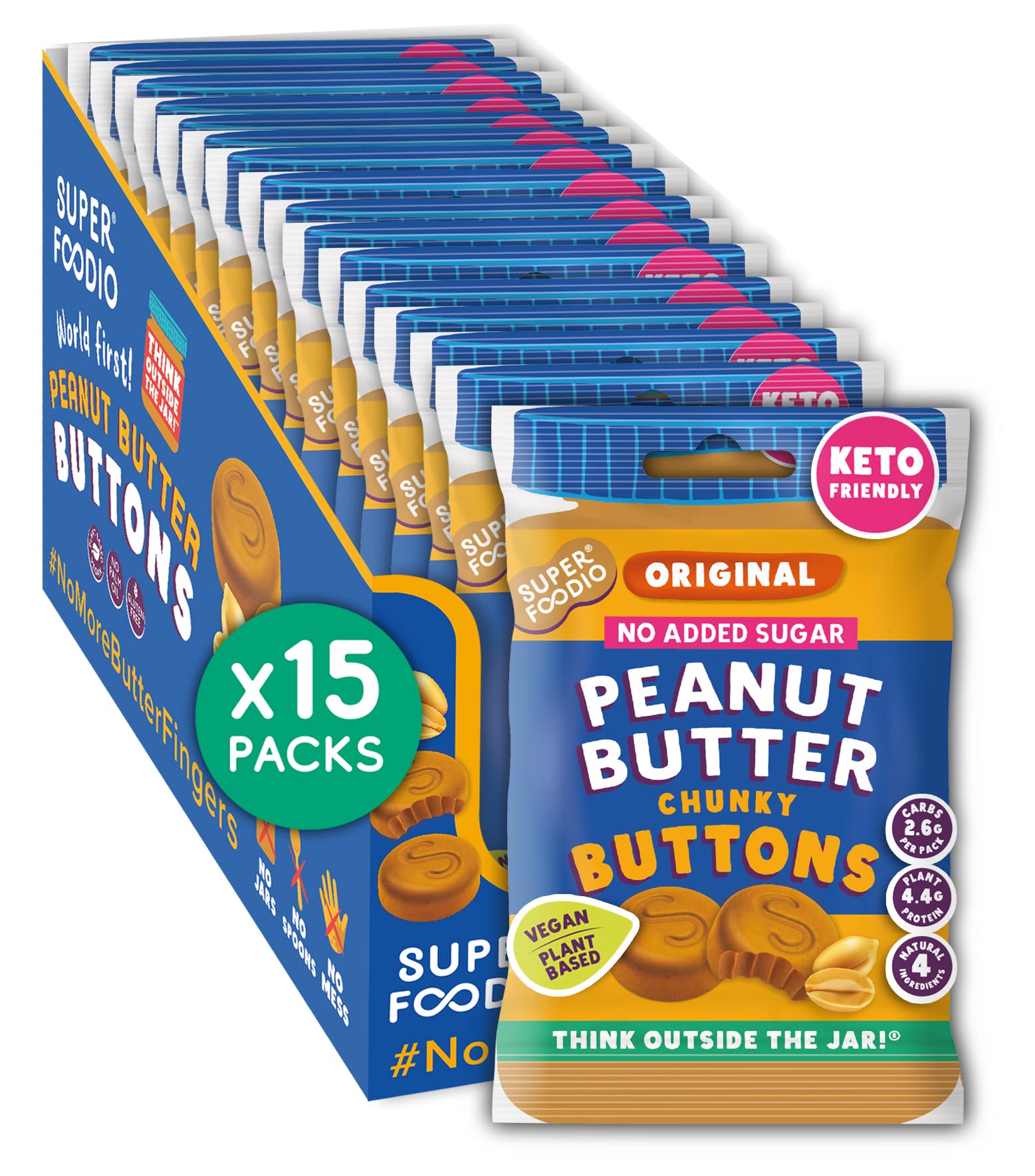 SUPERFOODIO Peanut Butter Buttons | No Added Sugar Original Flavour ...
