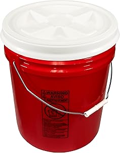 Amazon.com: Bucket Kit, One Red 5 Gallon Bucket 90 mil with White Gamma ...
