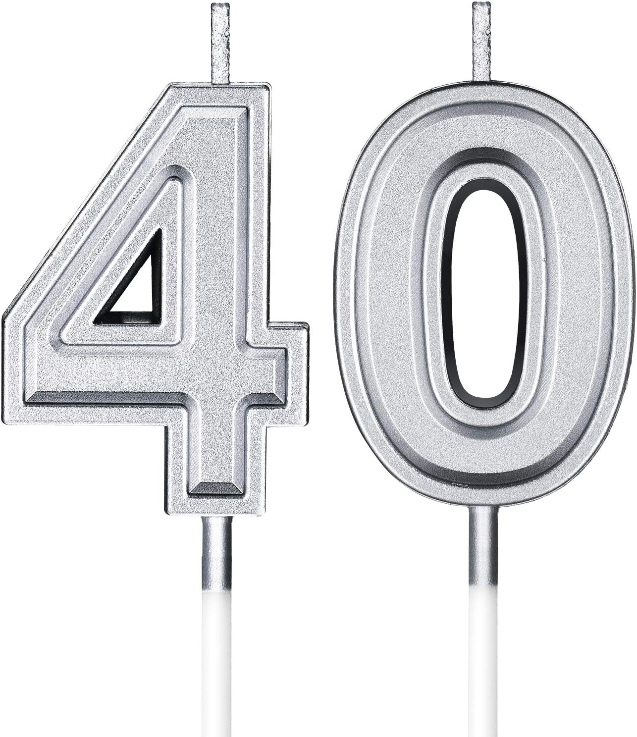 Amazon.com: 40th Birthday Candles Happy Birthday Cake Topper 40th ...