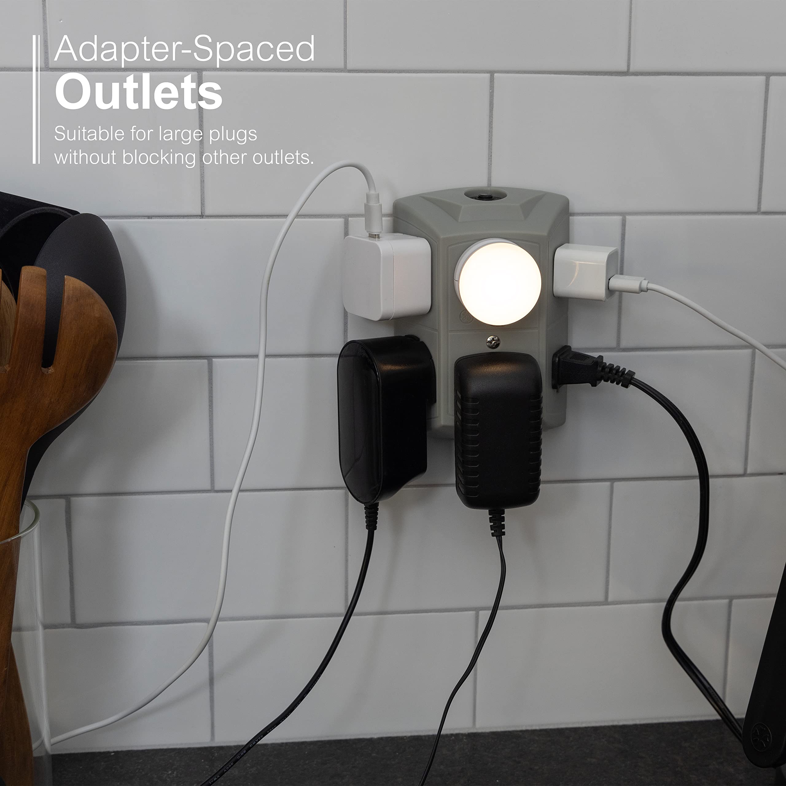 Snapklik.com : 6-Outlet Extender, 2 Pack, Grounded Wall Tap, Reset ...