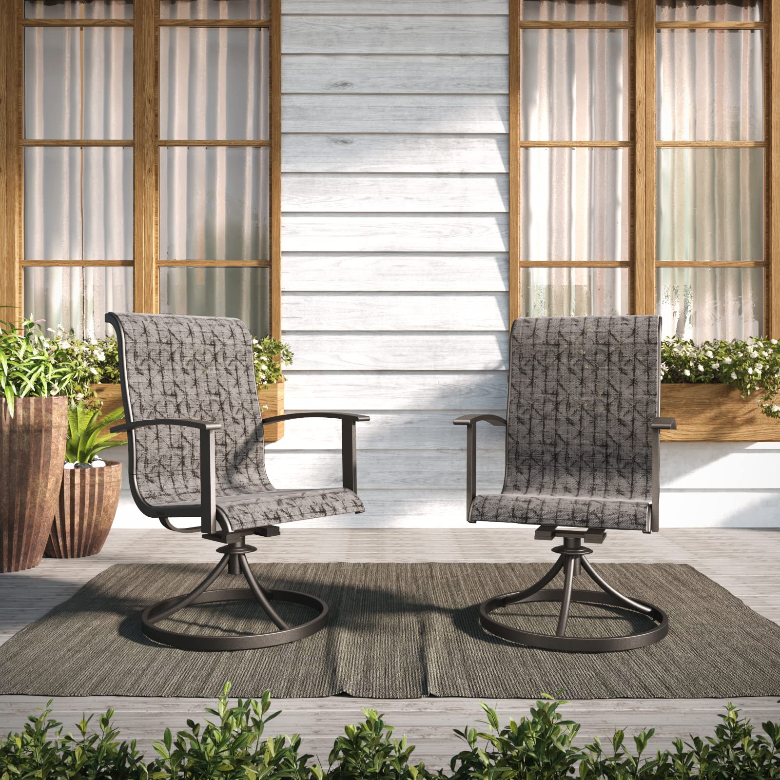 Grand patio Outdoor Swivel Rocking Patio Dining Chairs Set of 2 ...
