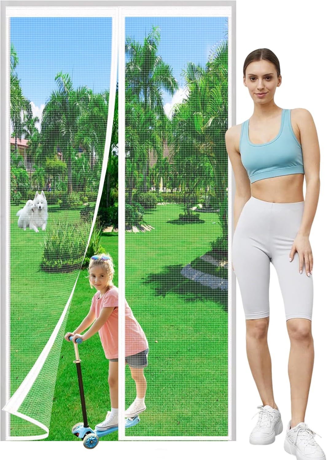 Magnetic Fly Screen Door,Heavy Duty Fly Door Screen Mesh with Powerful ...