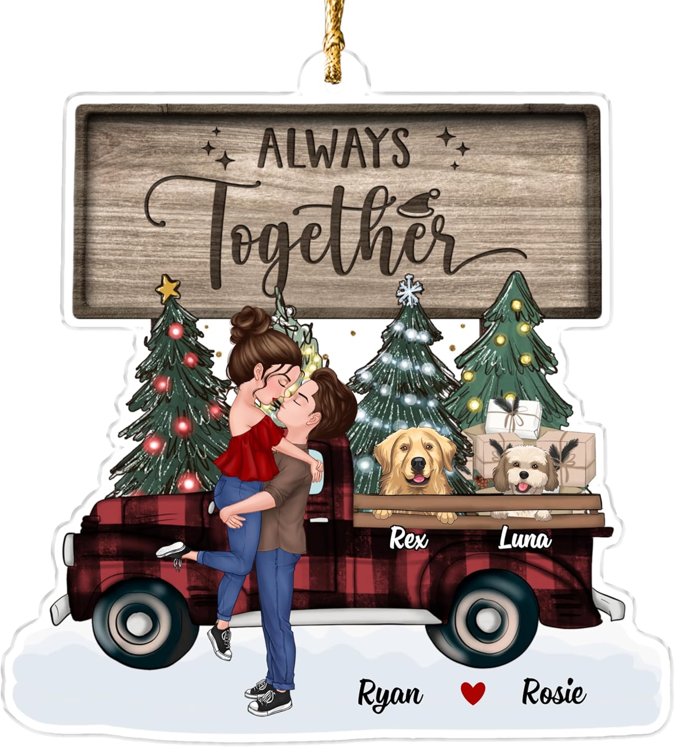 Amazon.com: Gossby Custom Couple Christmas Ornament - Personalized Gift ...