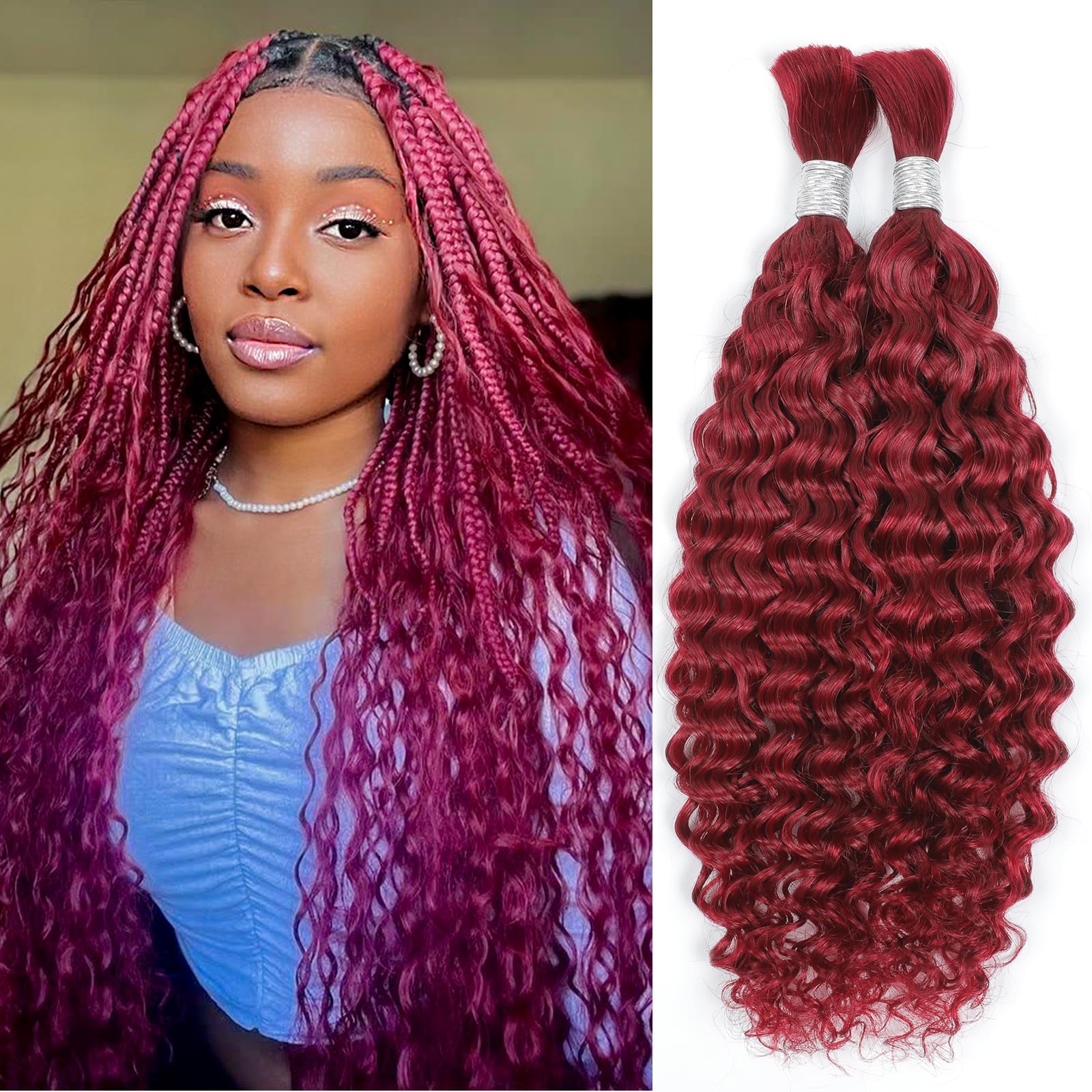 Amazon.com : Human Braiding Hair 20inch Water Wave for Braiding Wet and ...
