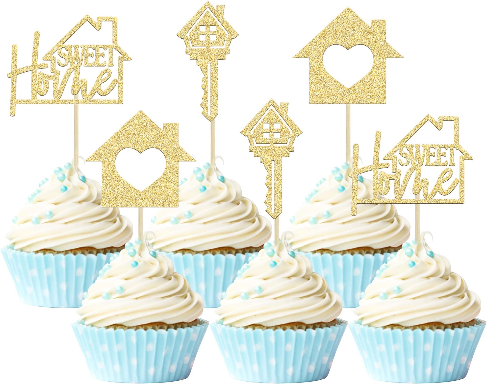Amazon.com: 24 Home Sweet Home Cupcake Toppers New House Housewarming ...