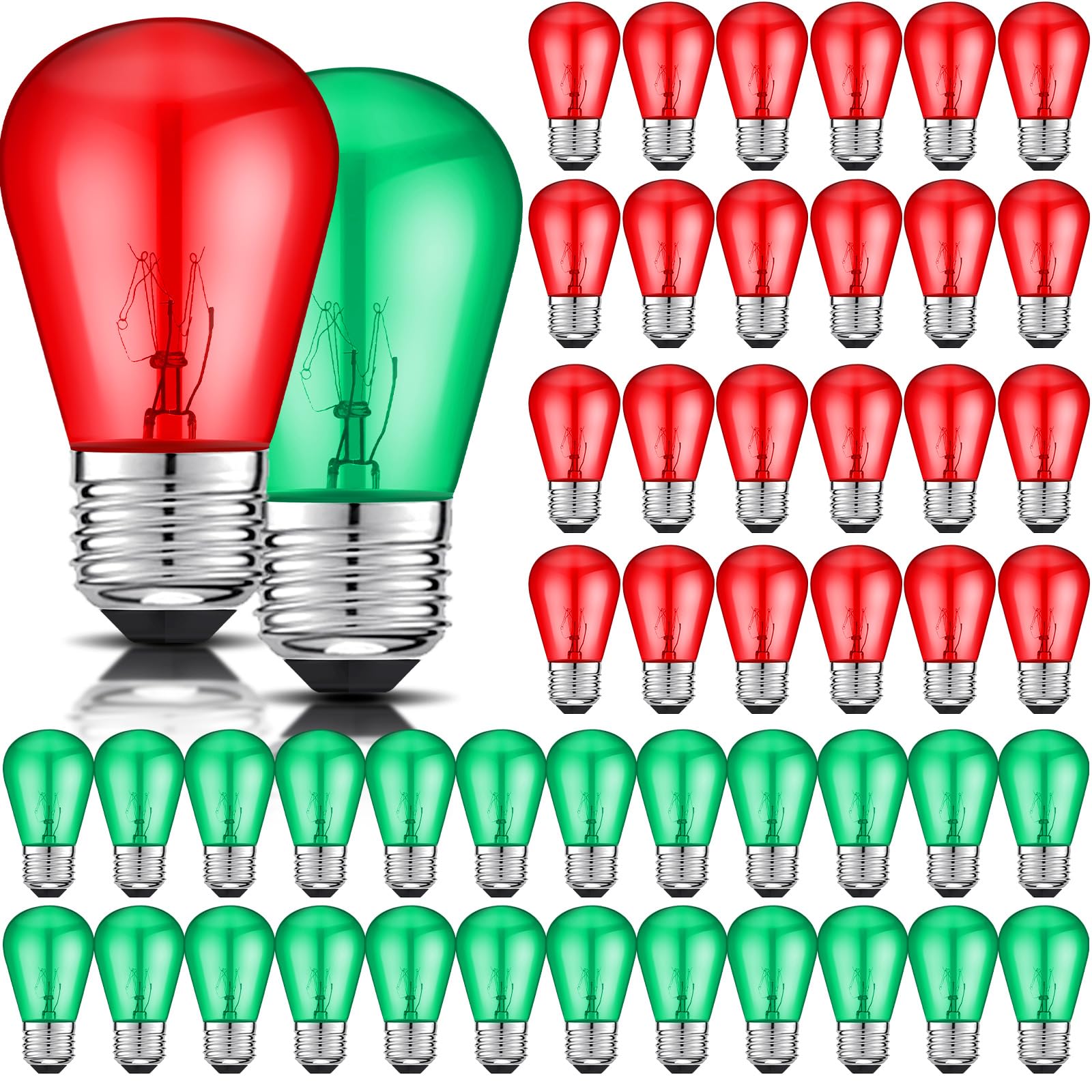 VIHOSE S14 Bulb Colored Outdoor String Light Bulb Replacement Glass ...