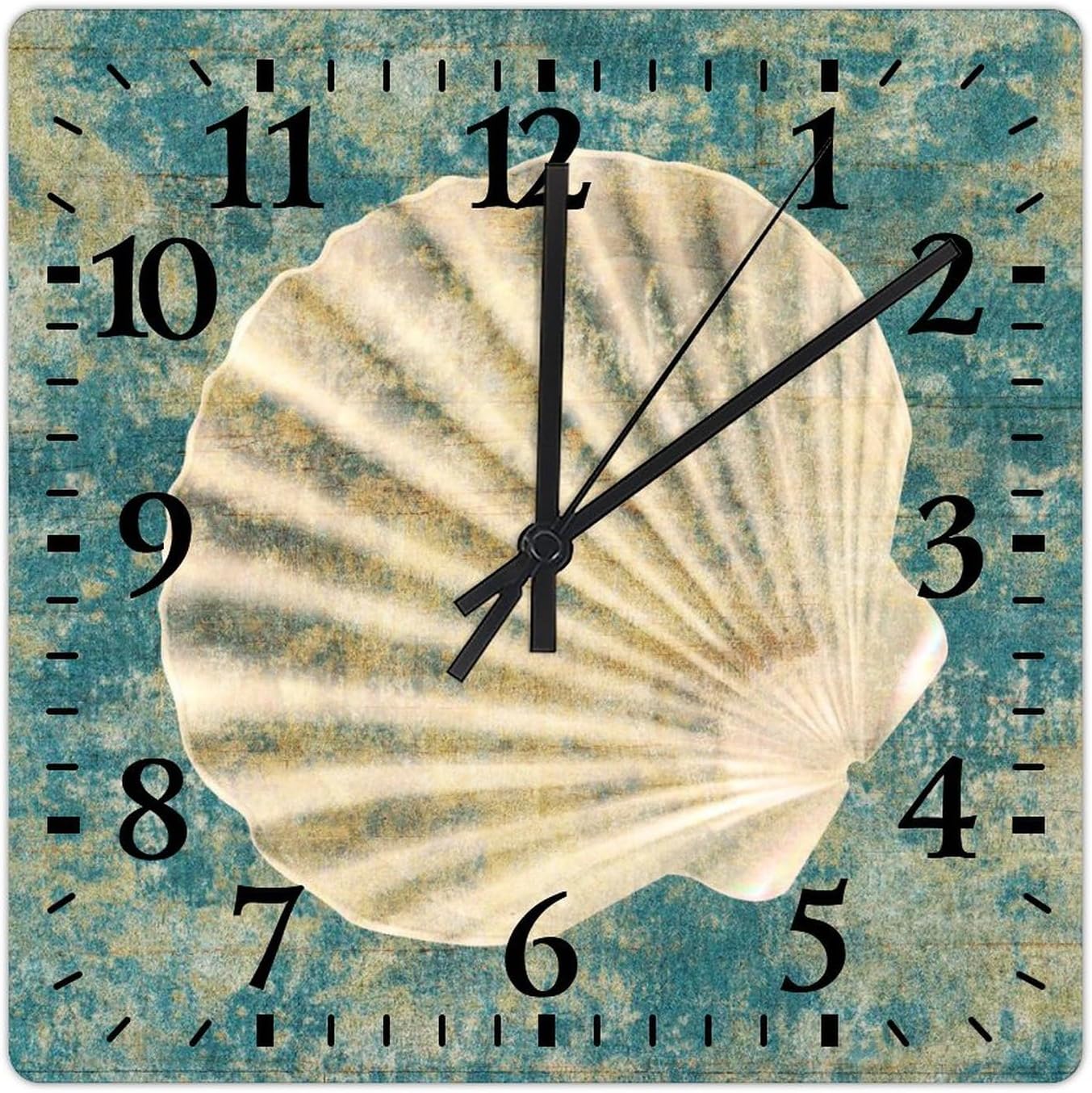 Amazon.com: COCOKEN Beach Sea Life Starfish Seashell Conch Wall Clock ...