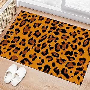 Amazon.com: MiZuH Rugs Animal Skin Leopard Border Door Mat Rug Design 4 ...