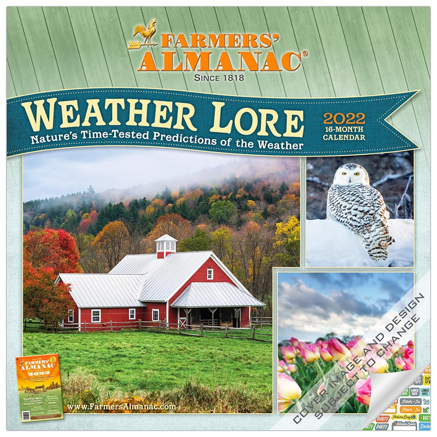 Farmers' Almanac Weather Lore 2022 12 x 12 Inch Monthly Square Wall ...