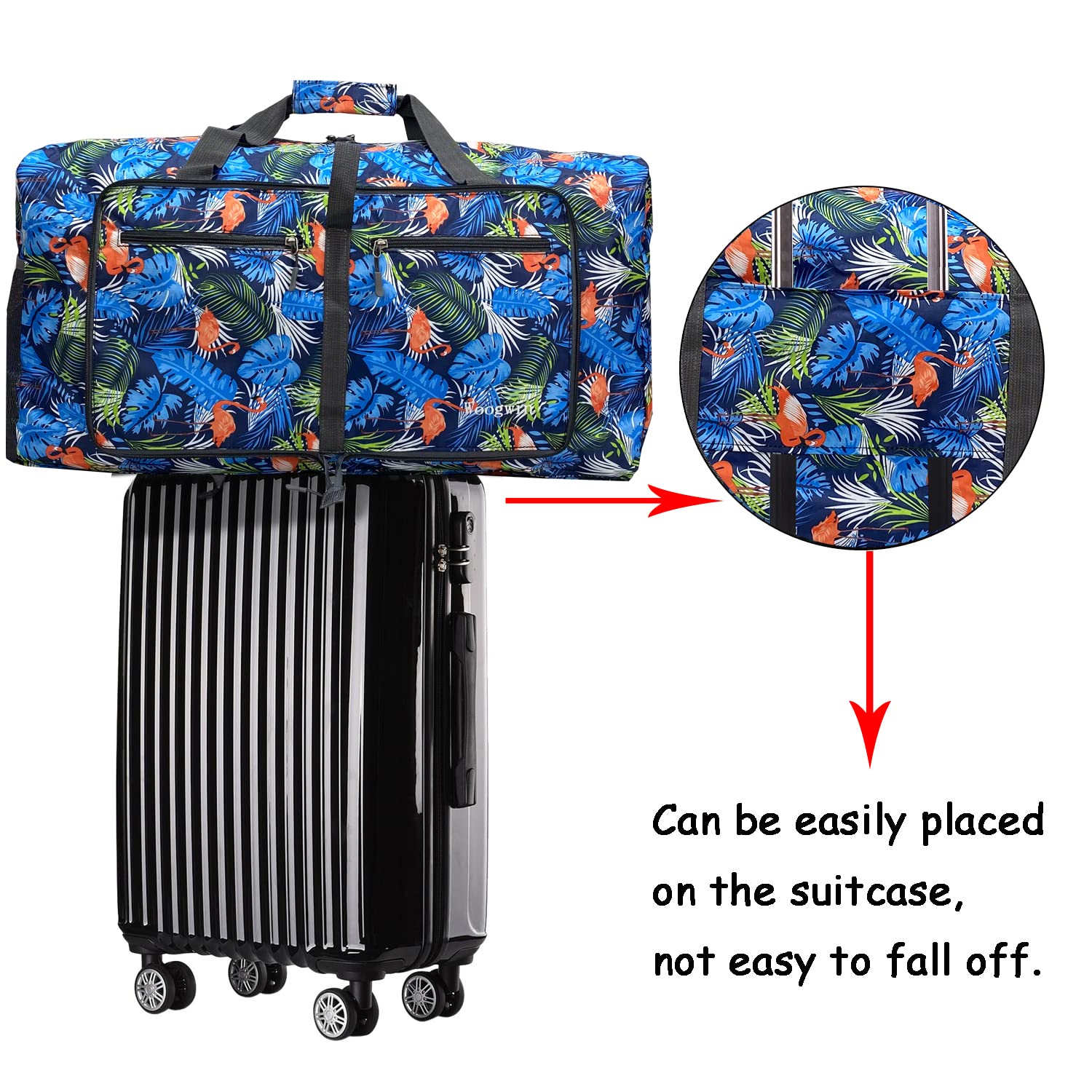 Snapklik.com : Woogwin Travel Duffel Bag Large Foldable Waterproof ...