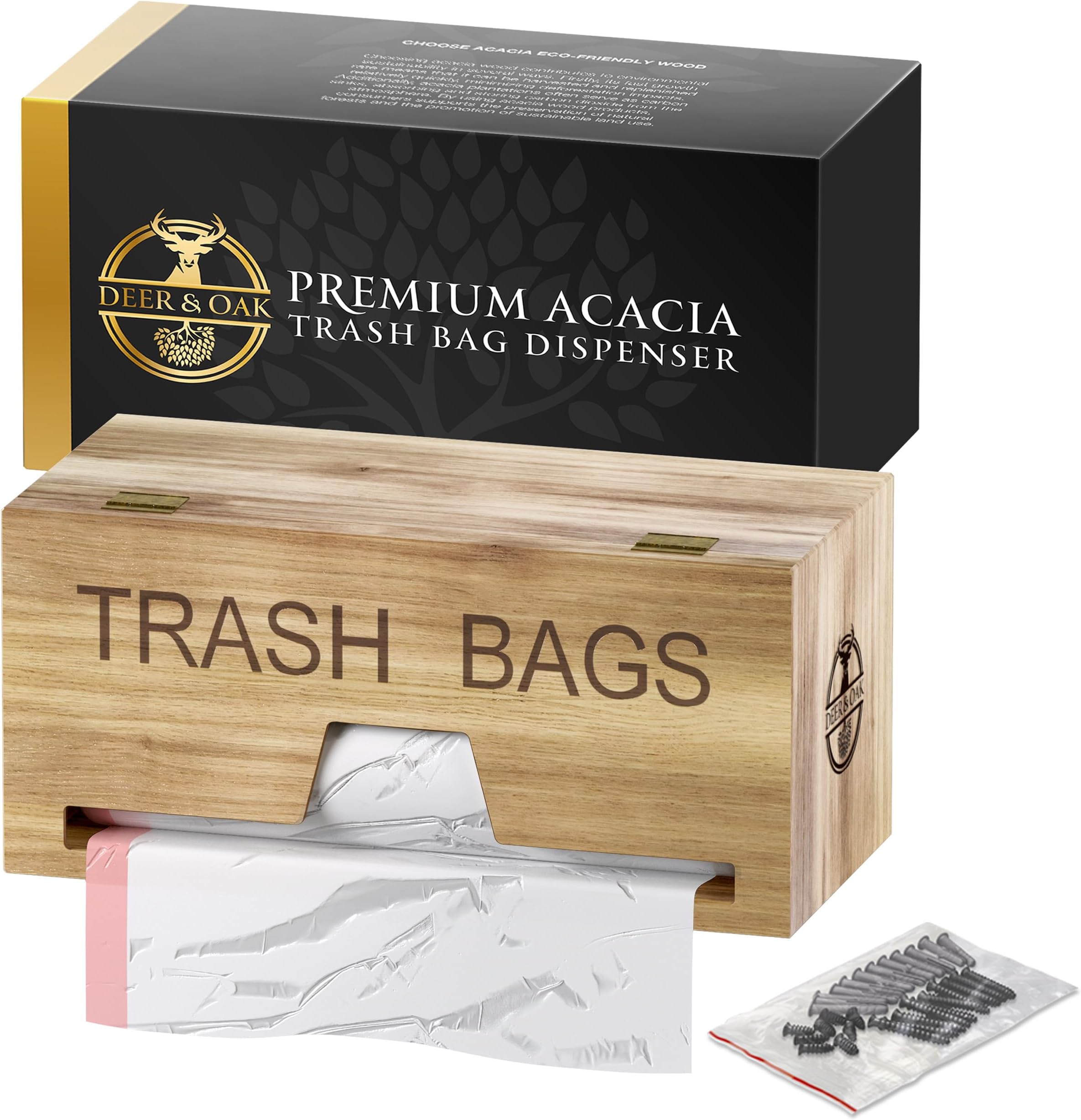 Amazon.com - Kitchen Trash Bag Organizer, Wooden Roll Holder,Kitchen ...