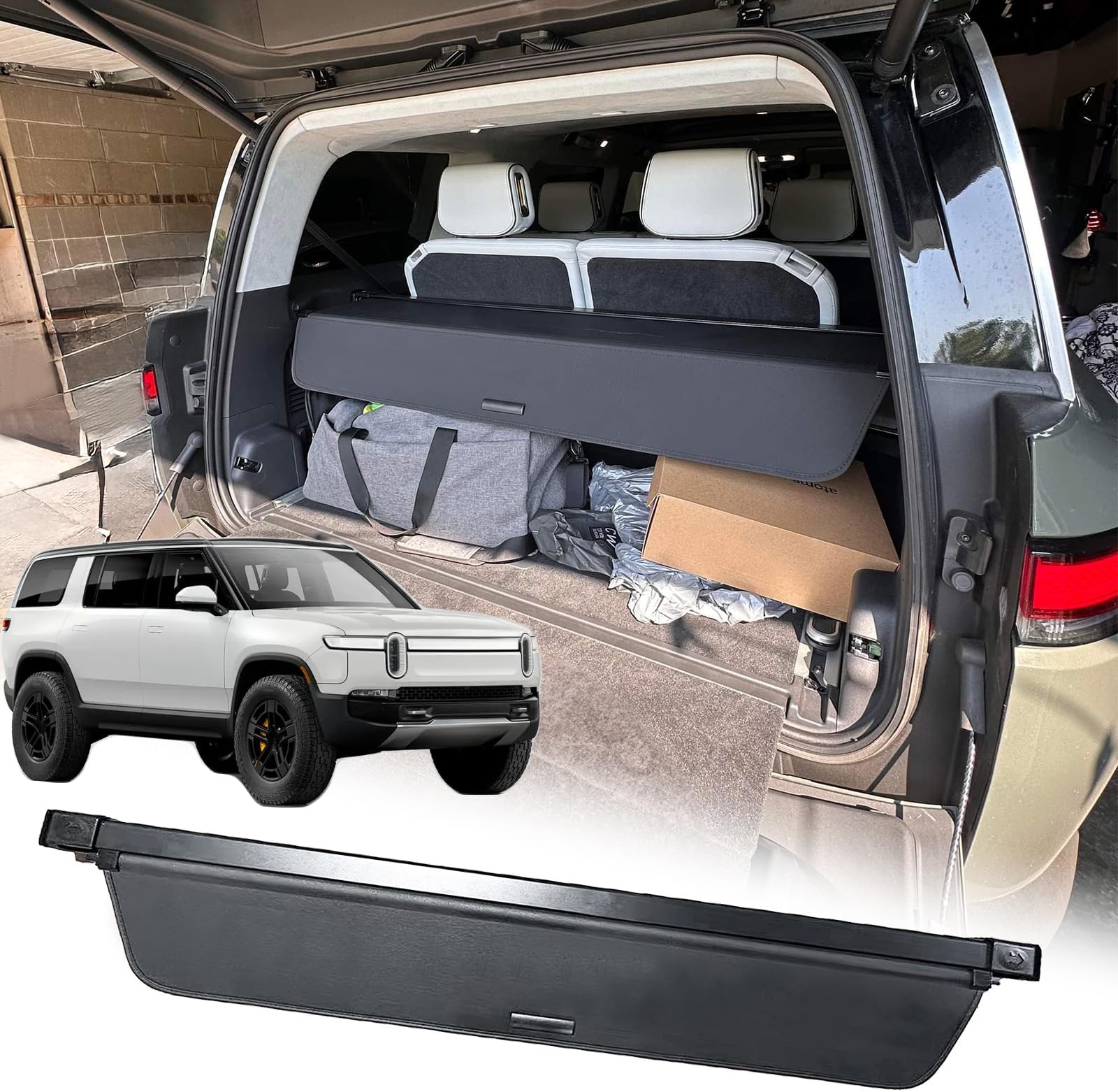 Amazon.com: Volcaner Cargo Cover for Rivian R1S Accessories, for Rivian ...