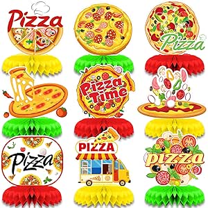 Amazon.com: AirSun Pizza Centerpieces for Tables 9pcs Honeycomb Table Decorations Birthday Party ...