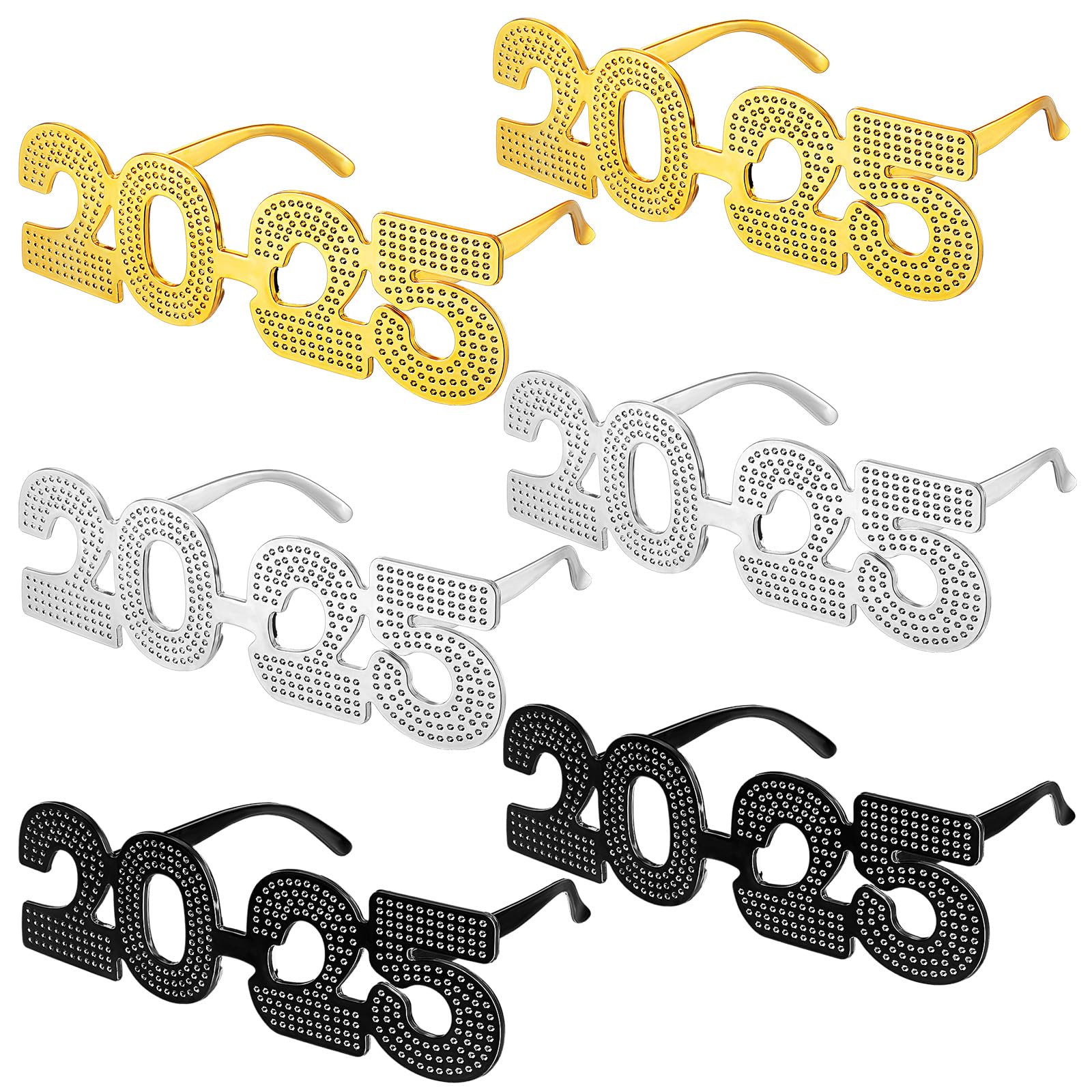 Amazon.com: Konohan 6 Pcs 2025 Glasses 2025 New Year Eve Glasses ...