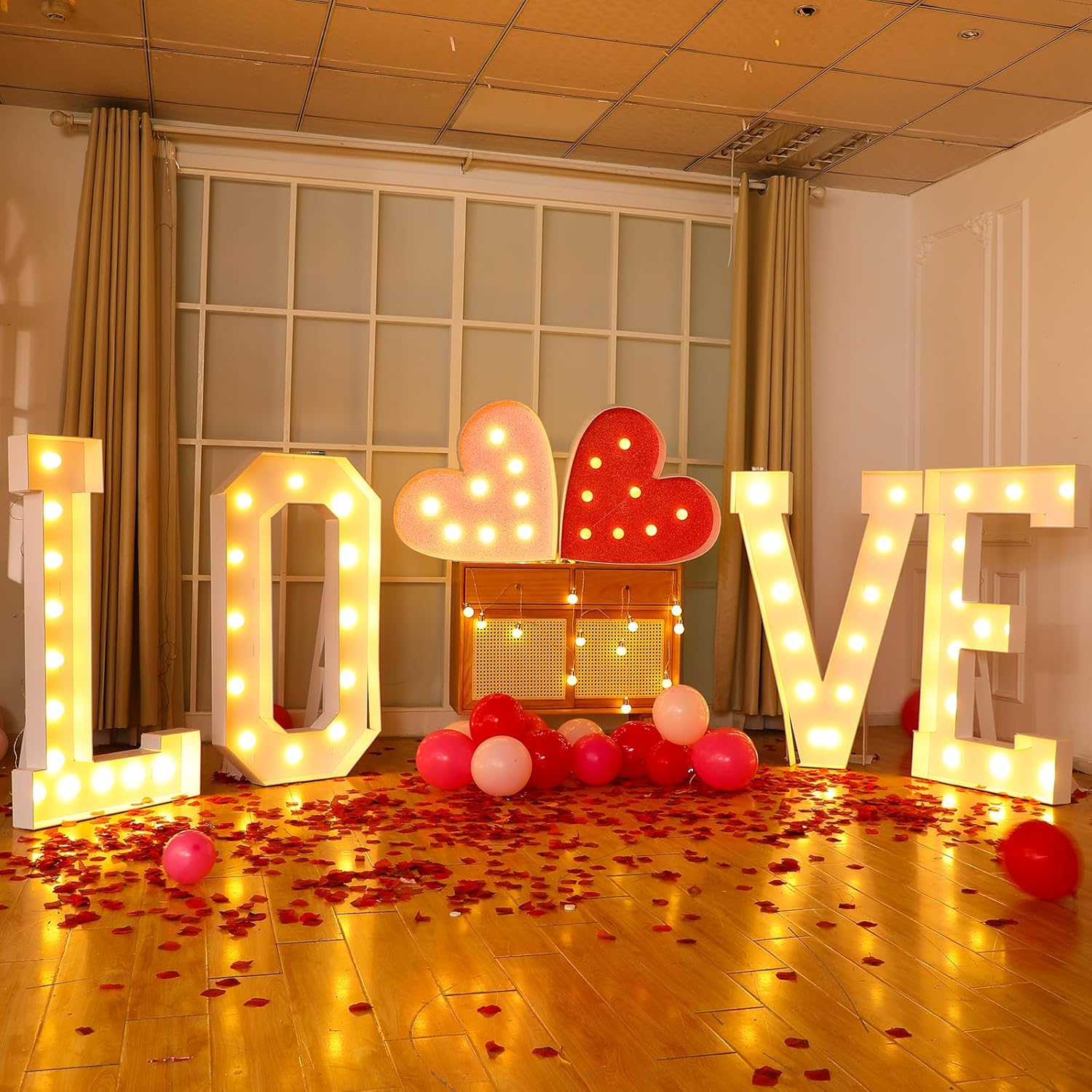 Amazon.com: VIHOSE Giant Marquee Love LED Letters Heart LED Light up ...