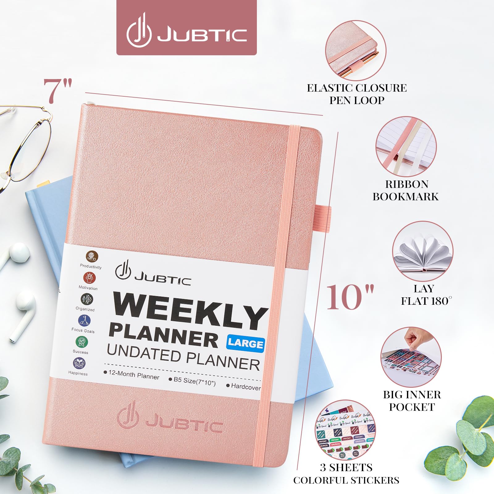 Snapklik.com : Weekly Planner, Large Undated Planner For Weekly And ...