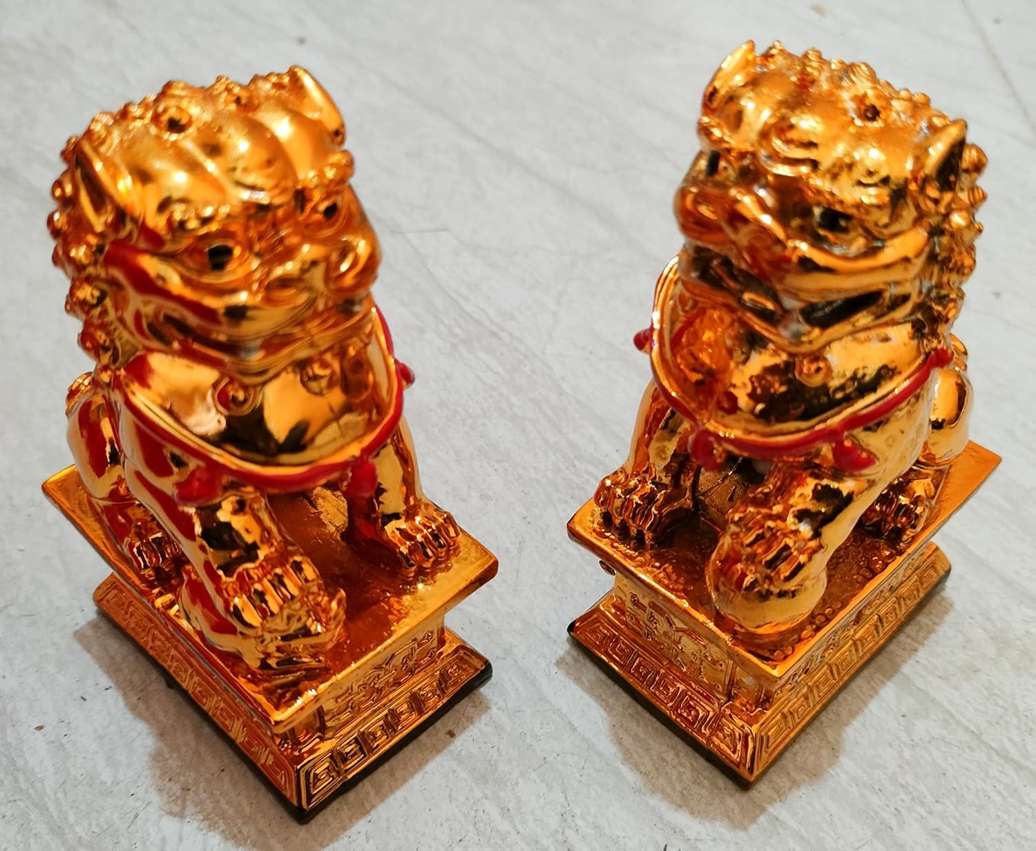 Buy MANI Product Collection Lions Pair Fu Foo Dogs Statues,Large Resin ...
