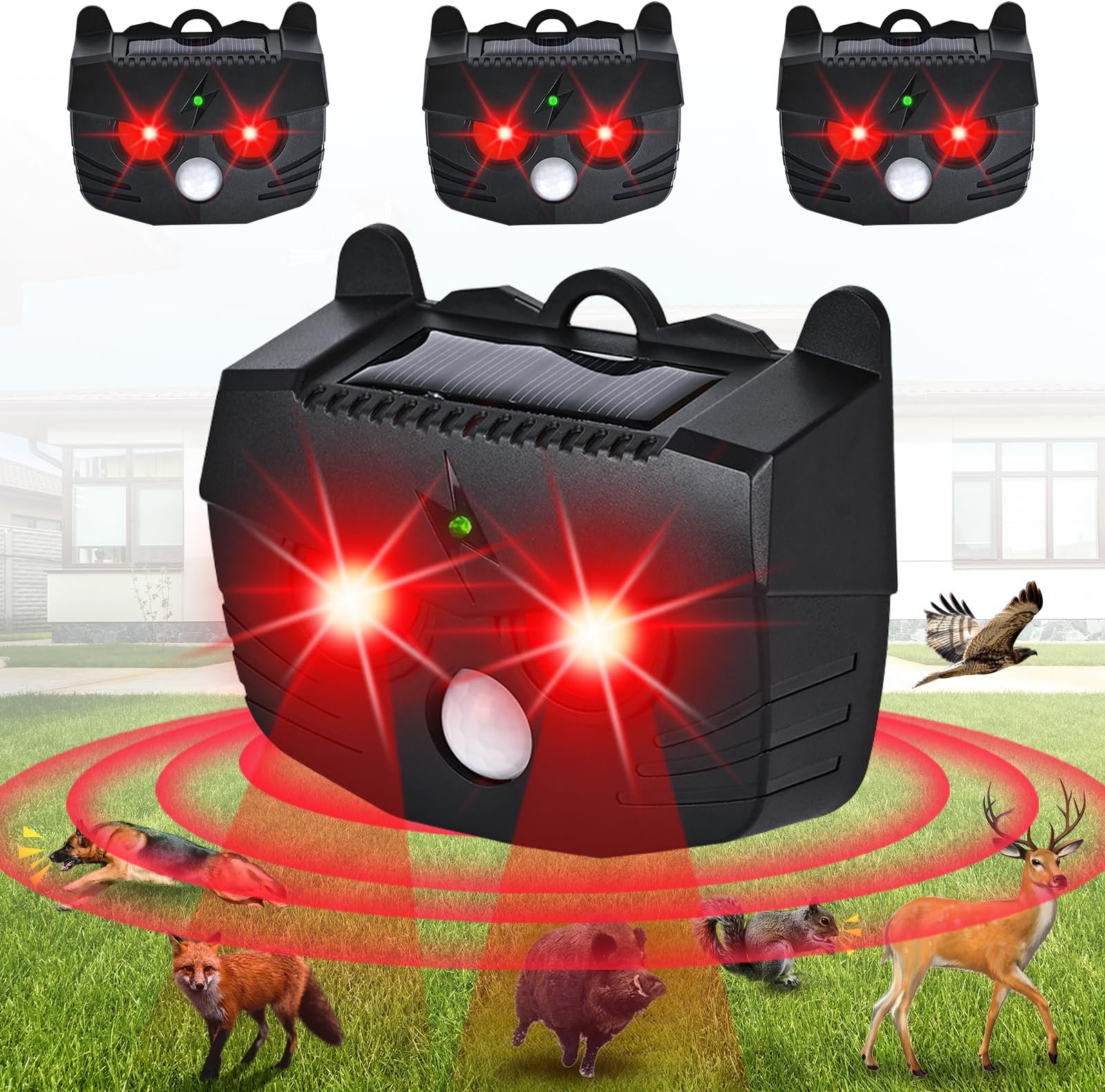 Amazon.com : 2024 Solar Nocturnal Animal Repeller Ultrasonic Animal ...