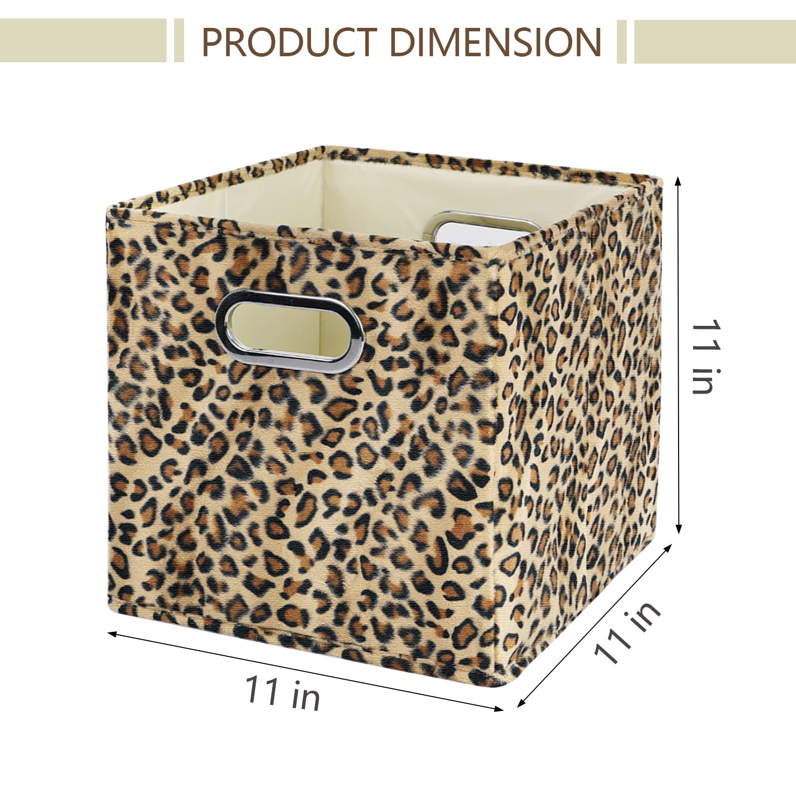 Snapklik.com : ANMINY 4PCS Storage Cubes Leopard Cheetah Print Velvet ...