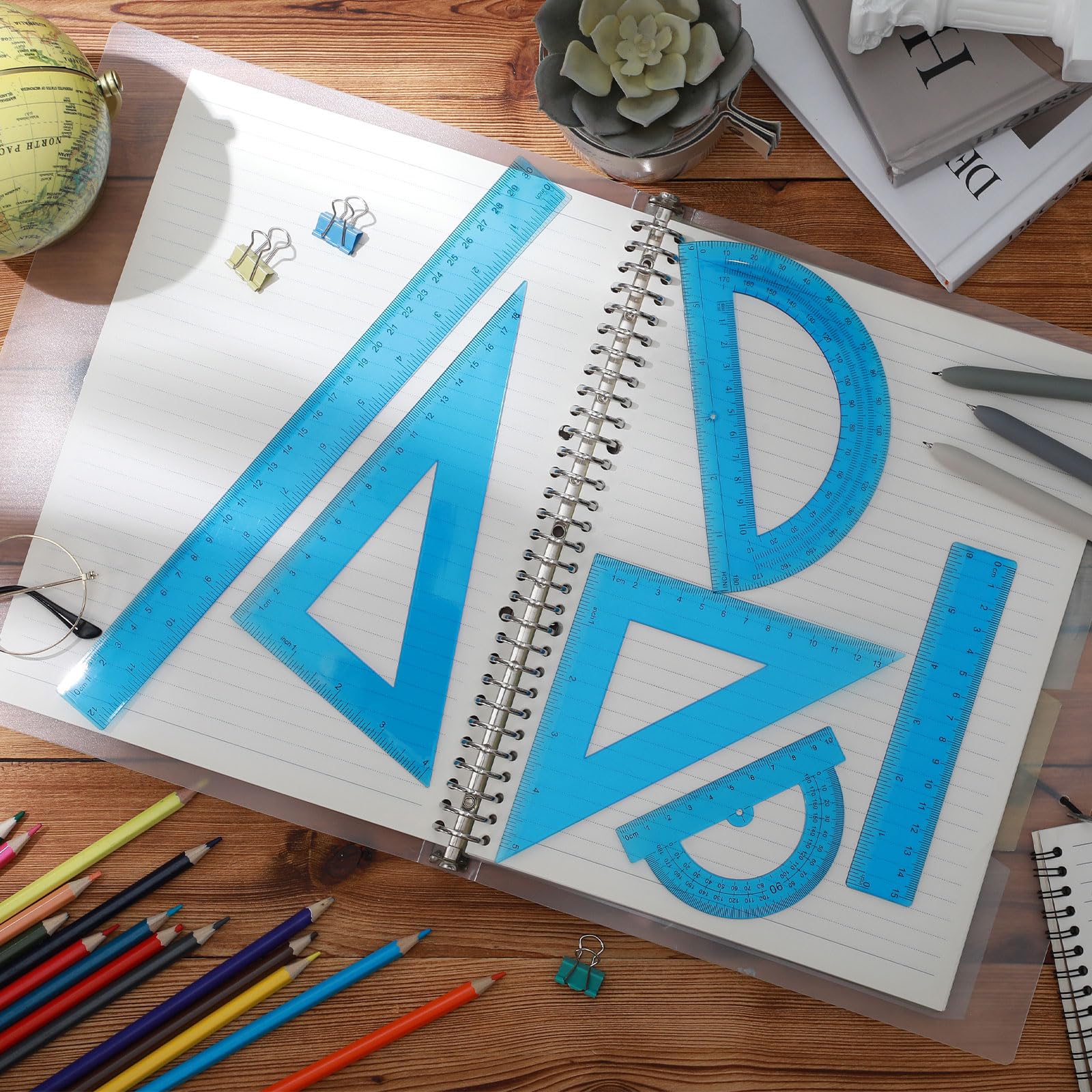 Snapklik.com : Tenare 6 Pcs Plastic Ruler Math Set Includes 12 Inch 6 ...