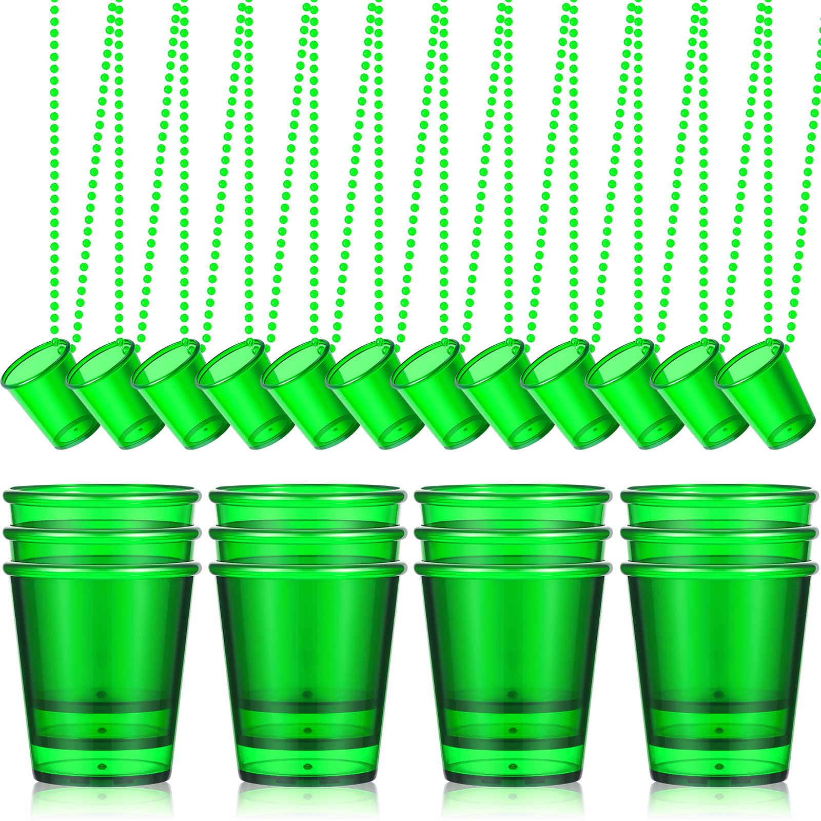 Amazon.com | 24 Pieces Shot Glass on Beaded Necklace Plastic Shot Cup ...