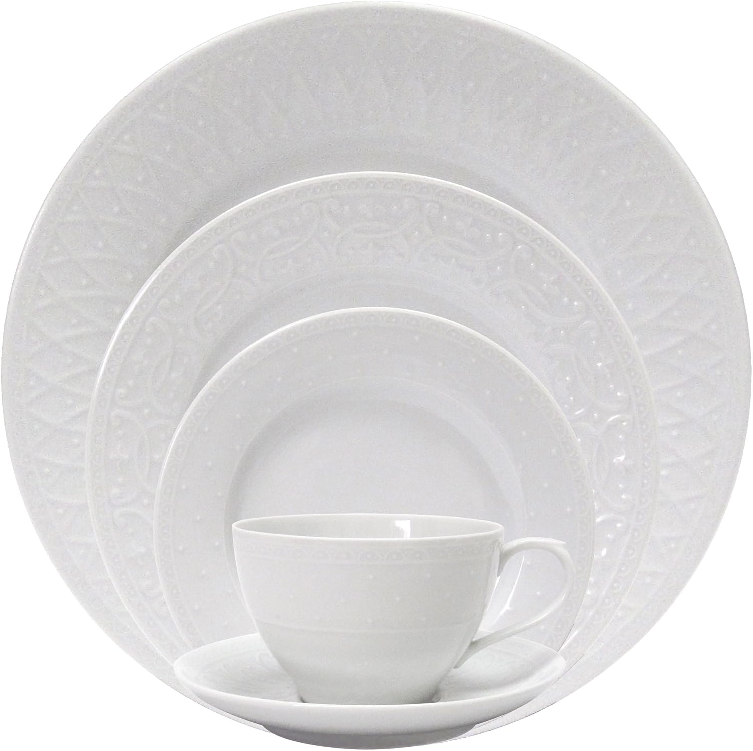 Amazon.com | Nikko Ceramics Blanc Fleur 5 Piece Place Setting ...