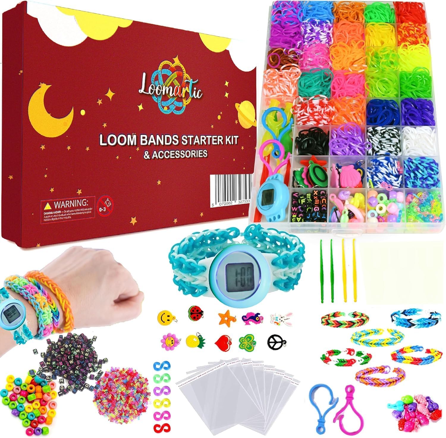Loom Bandz - Rainbow Colours - Pink 600 Count : Amazon.co.uk: Toys & Games