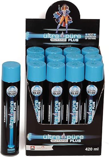 Amazon.com: Ultra Pure 12 Cans Case Plus 420ml Butane - British ...