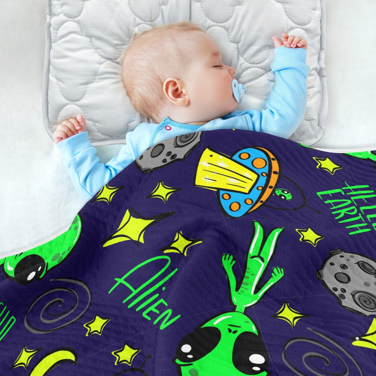 Alien Baby Blanket Character Blue Reversible Baby Lovey | Disney Alien