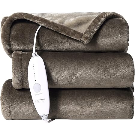 Amazon.com: CAROMIO Heated Electric Blanket Throw, Heating Blanket ...
