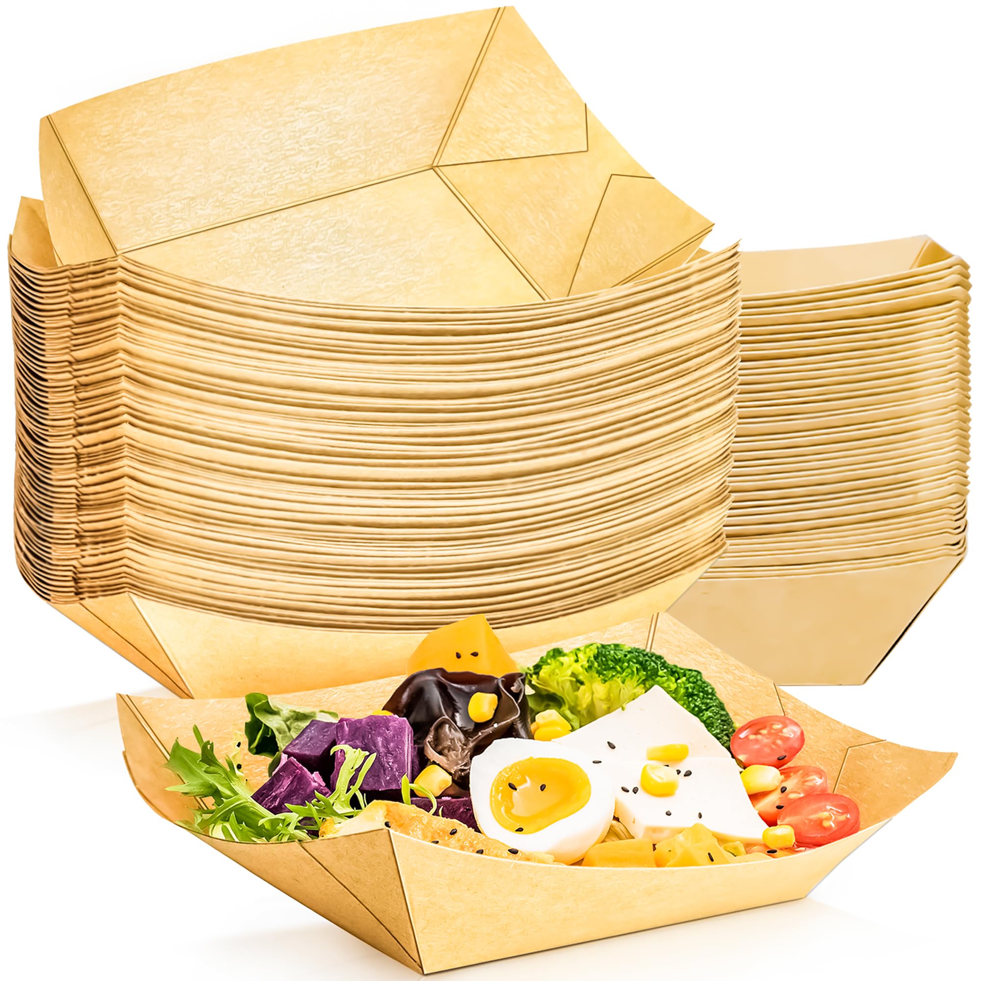 Amazon.com: MotBach 40 Pack 1Lb Paper Food Boat Trays Disposable Paper ...