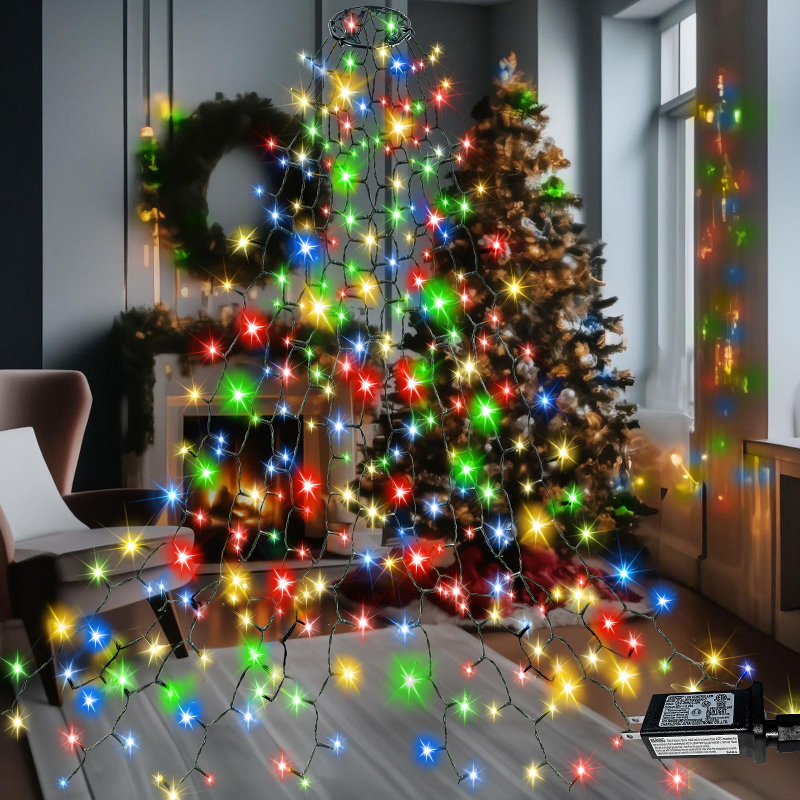 Amazon.com: Easy Christmas Tree Lights Indoor Outdoor, 420 LED ...