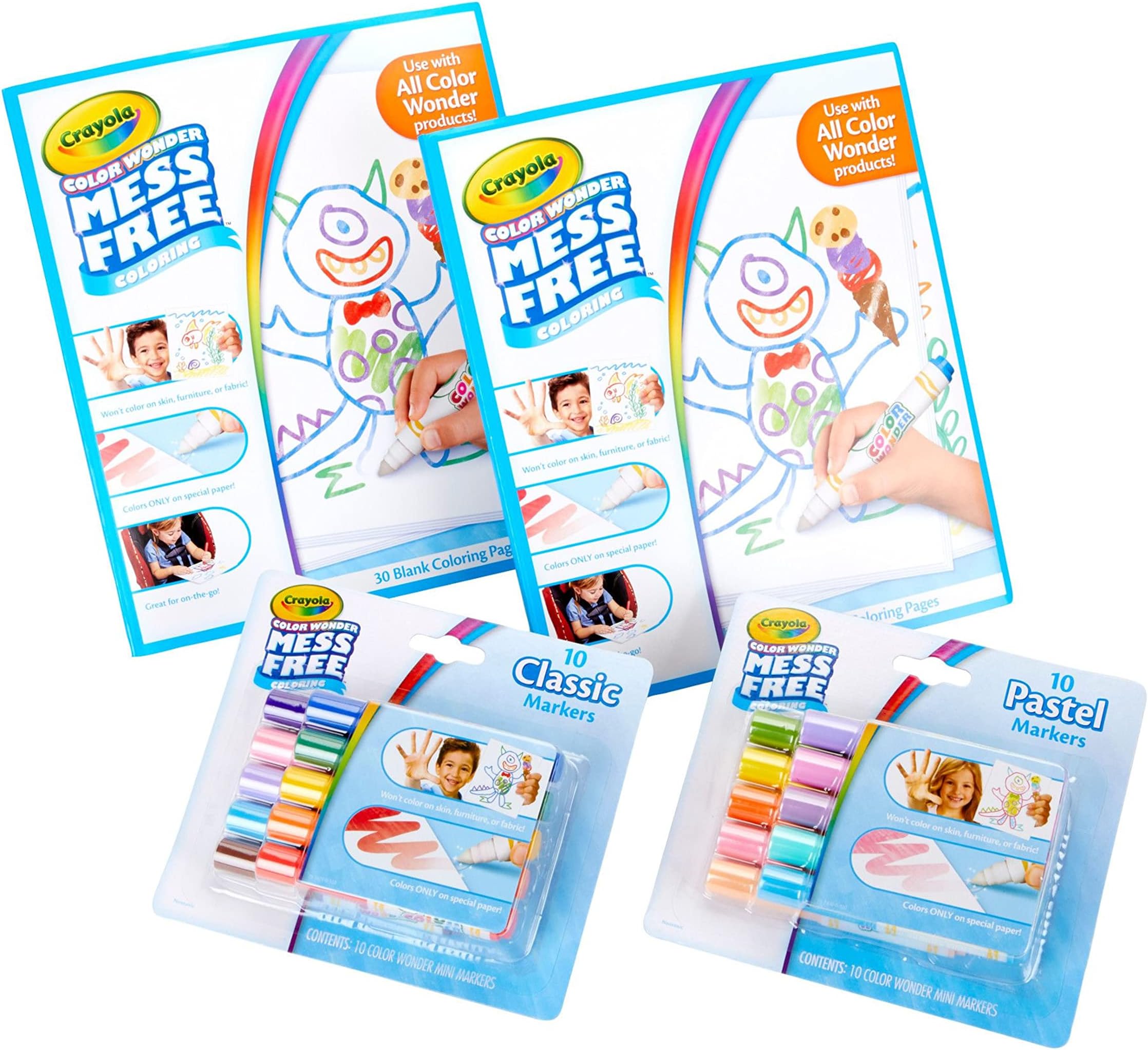 CRAYOLA Color Wonder Magic Light Brush Senza disordine, Vari, 25 Piece ...