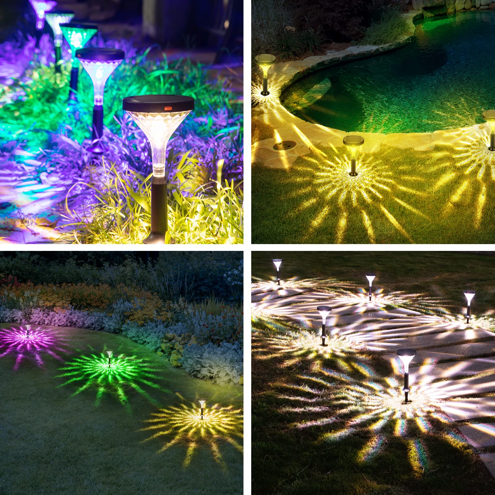 solebell Solar Outdoor Waterproof Light, Multicolored 10 Modes RGB ...