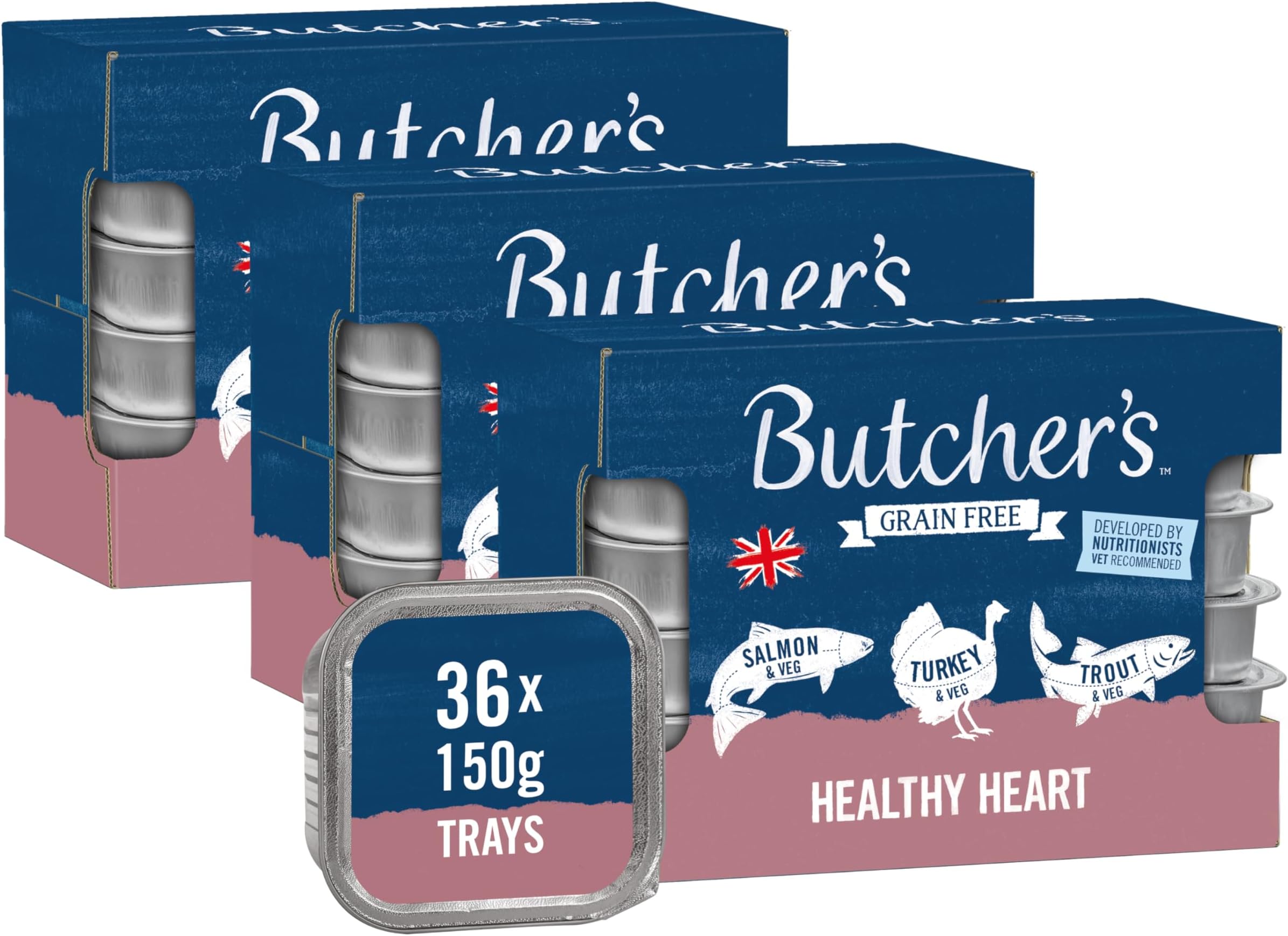 Butcher's Healthy Heart Wet Dog Food Trays 3 x 12 x 150 g : Amazon.co ...
