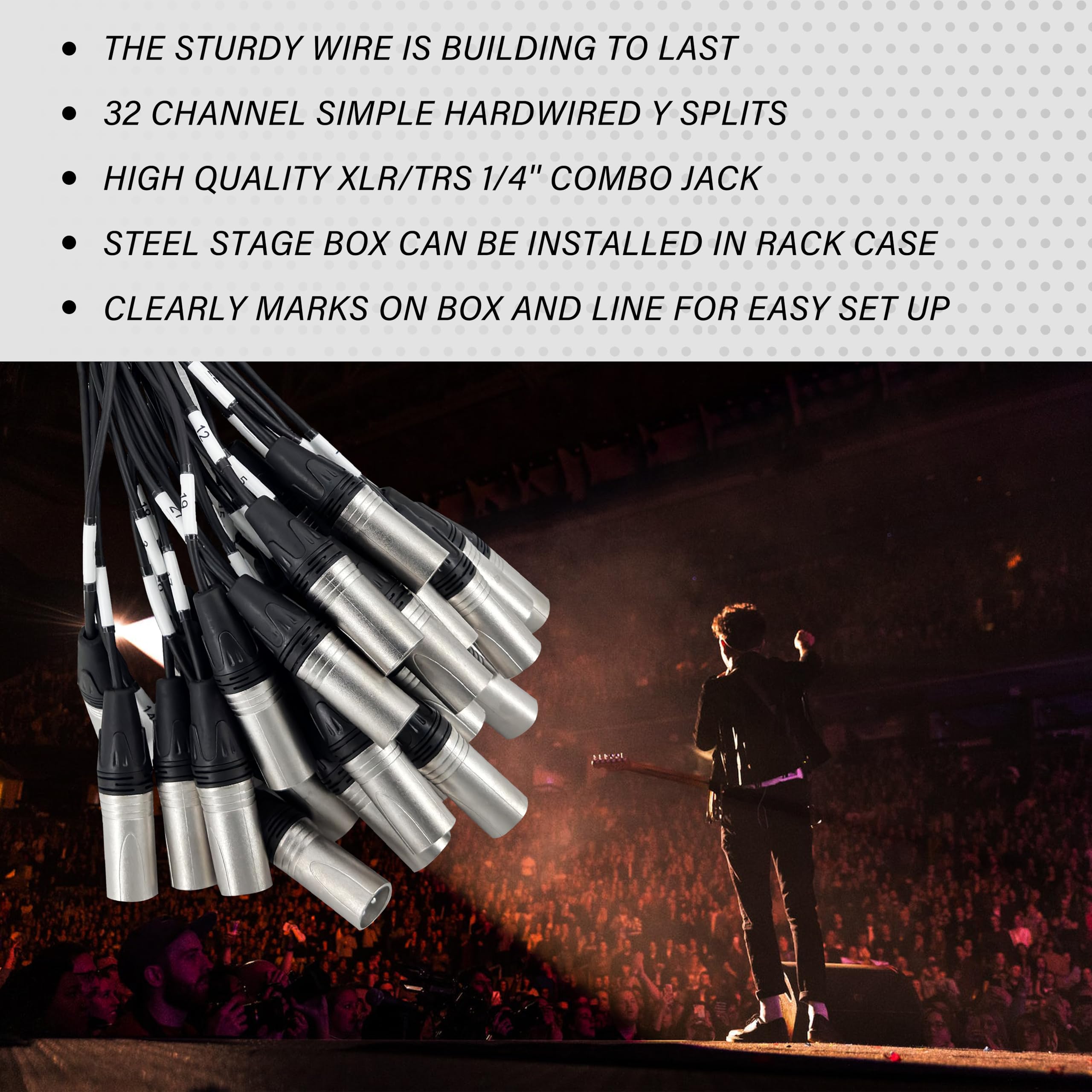 Snapklik.com : PRORECK Rack Mount TRS XLR Combo Splitter Snake Cable ...