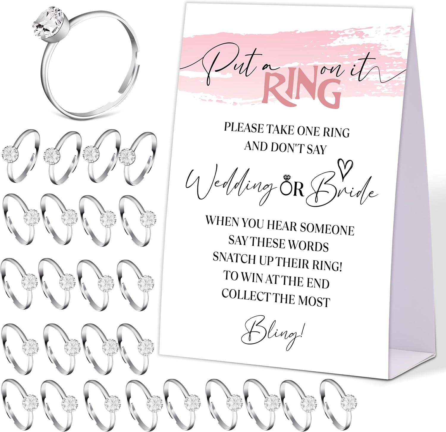 Amazon.com: Pink Swash Don't say Bride or Wedding Game, Put a Ring on ...