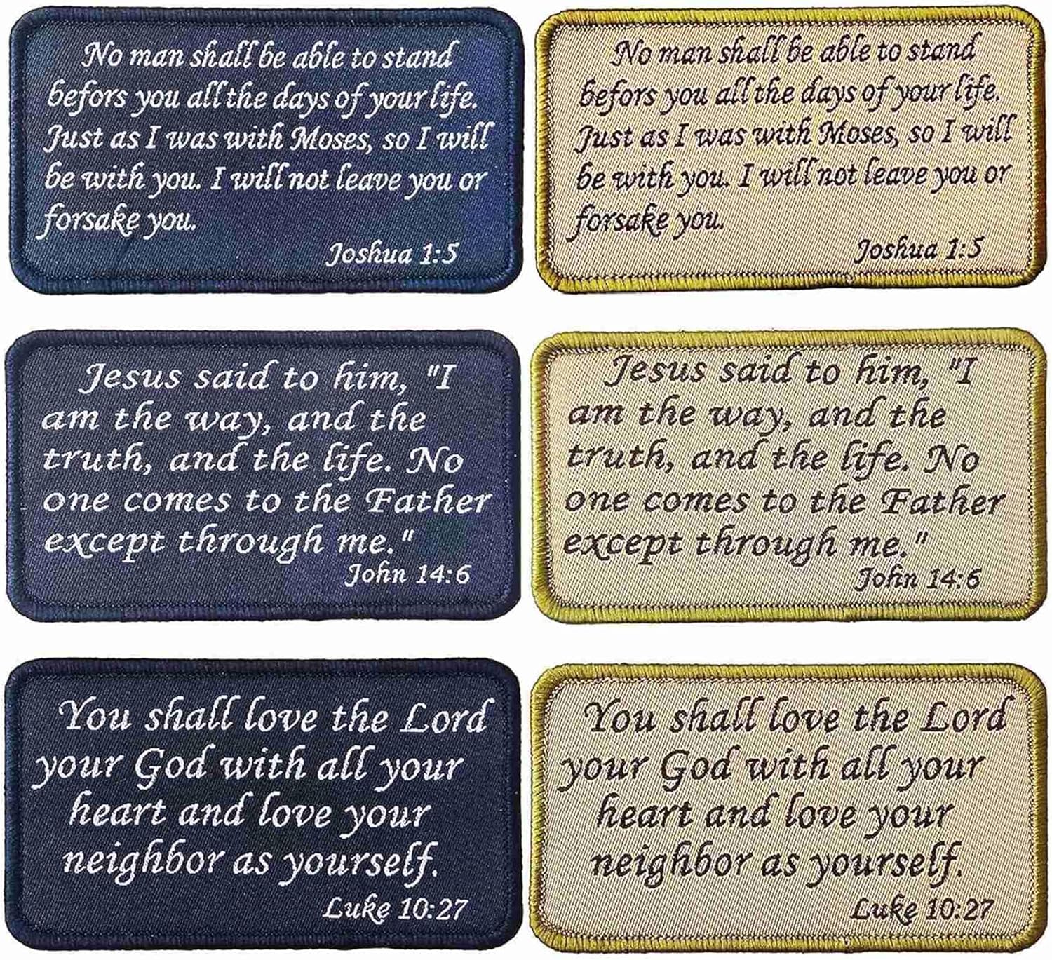 Amazon.com: 6Pcs Bible Verse Patches, Joshua 1:5| Luke 10:27| John 14:6 ...