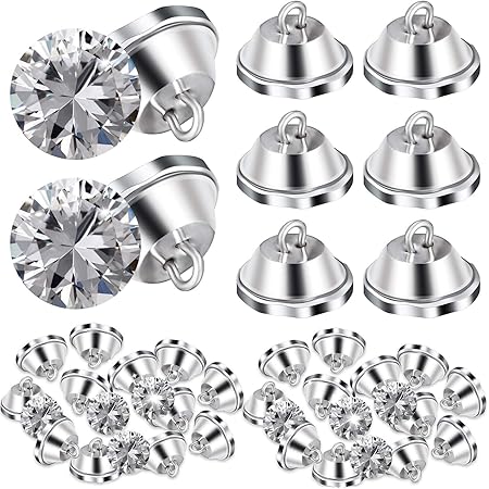 Amazon.com: Frcctre 100 Pcs 25mm Rhinestone Crystal Buttons, Clear ...