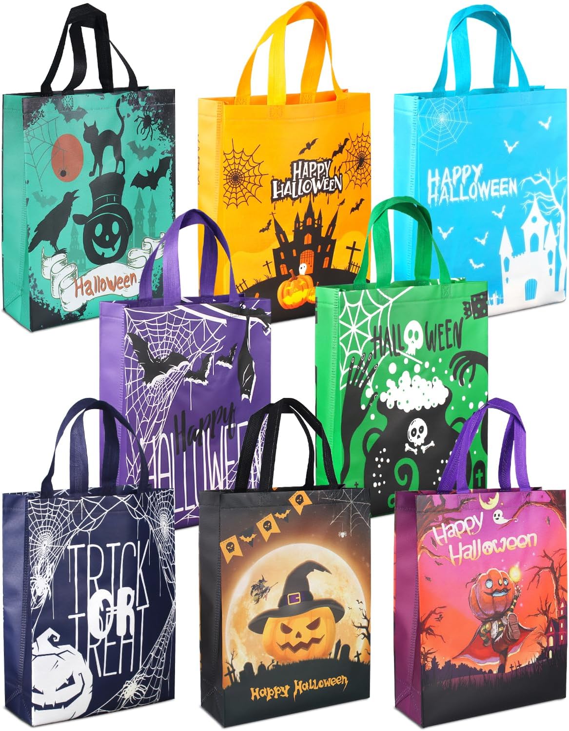 Amazon.com: Bulyoou 24 Pcs Halloween Bags Halloween Tote Bags with ...