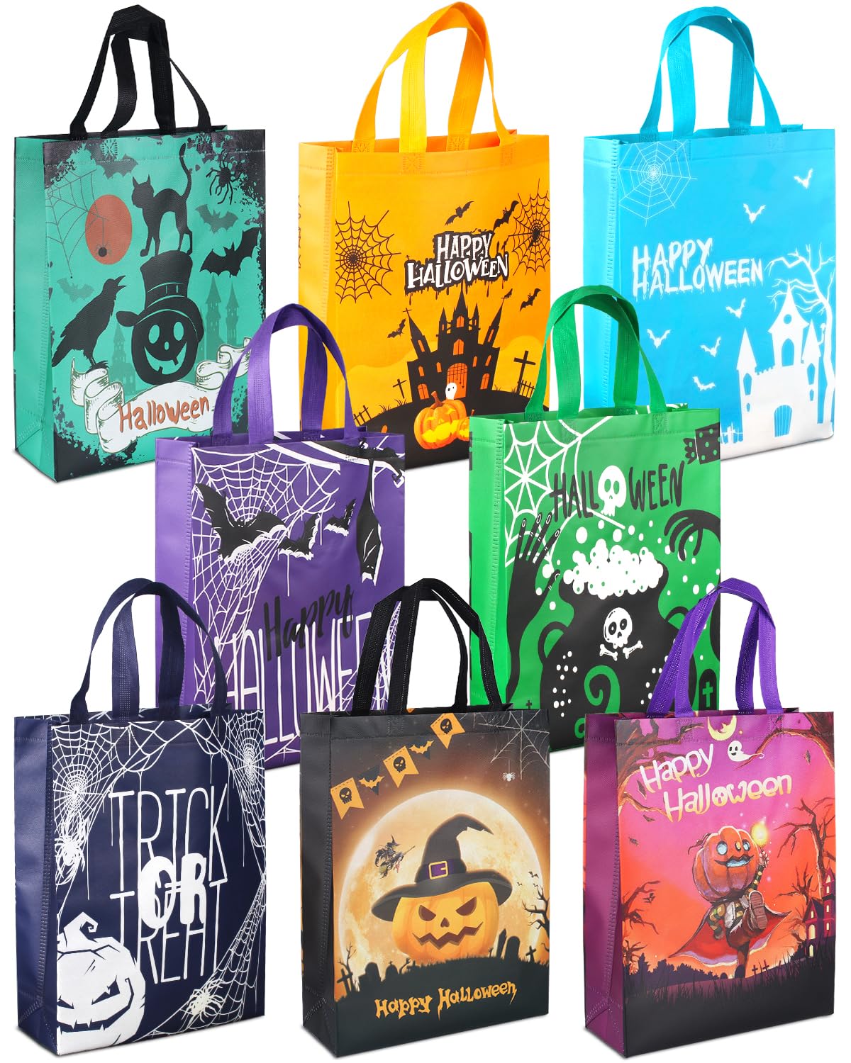 Amazon.com: PARSUP 8PCS Halloween Trick or Treat Bags,Halloween Tote ...